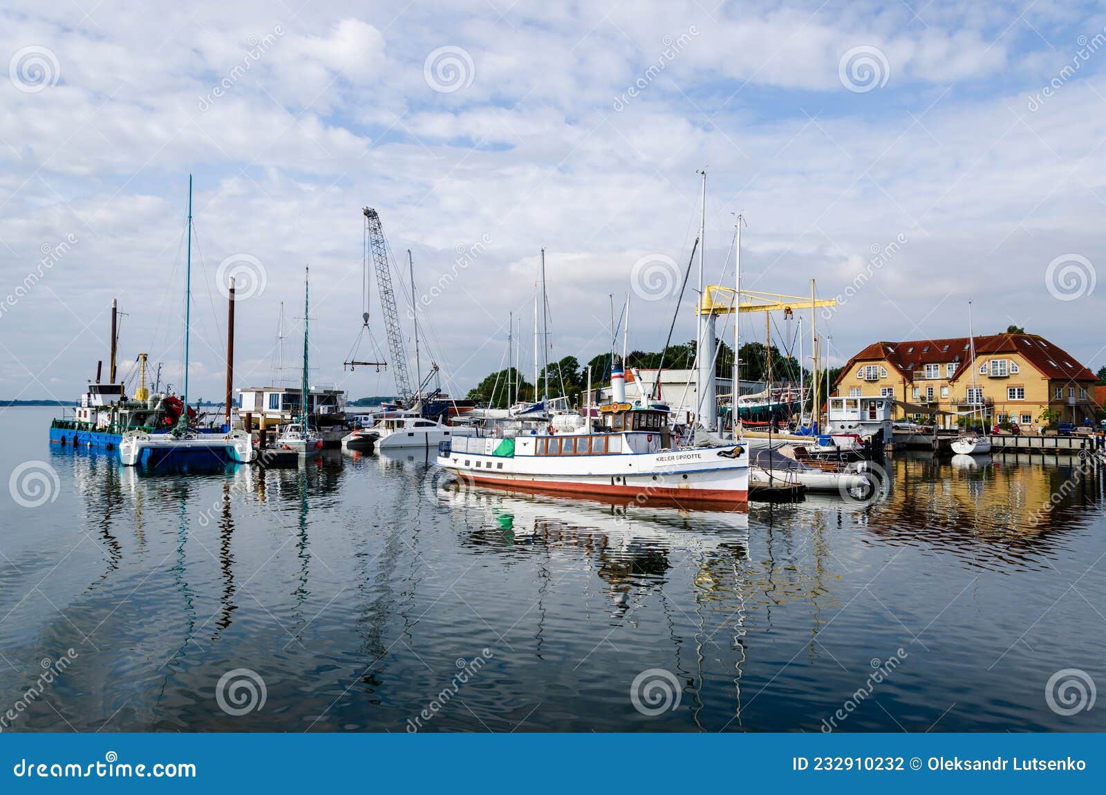 Arnis, Germany - September 07, 2021: View of the Harbor, Shipyard and ...