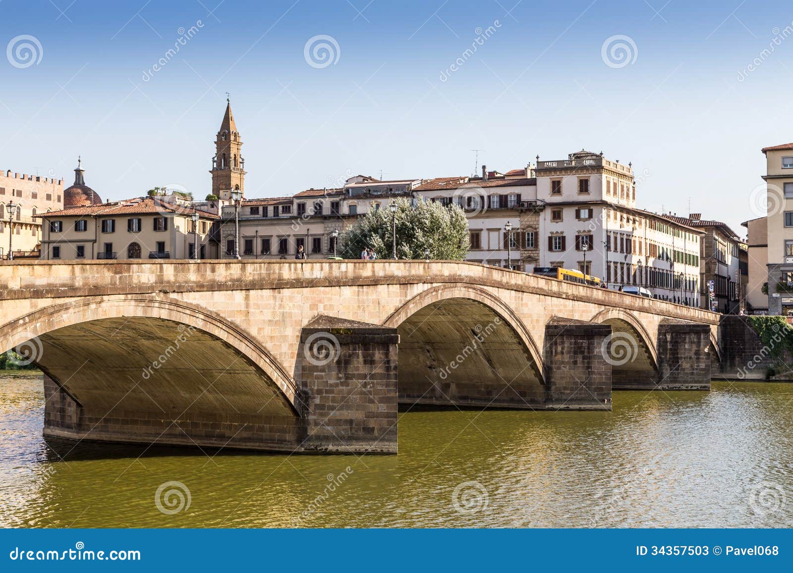 Arno River and Bridges in Florence, Italy Stock Image - Image of summer ...