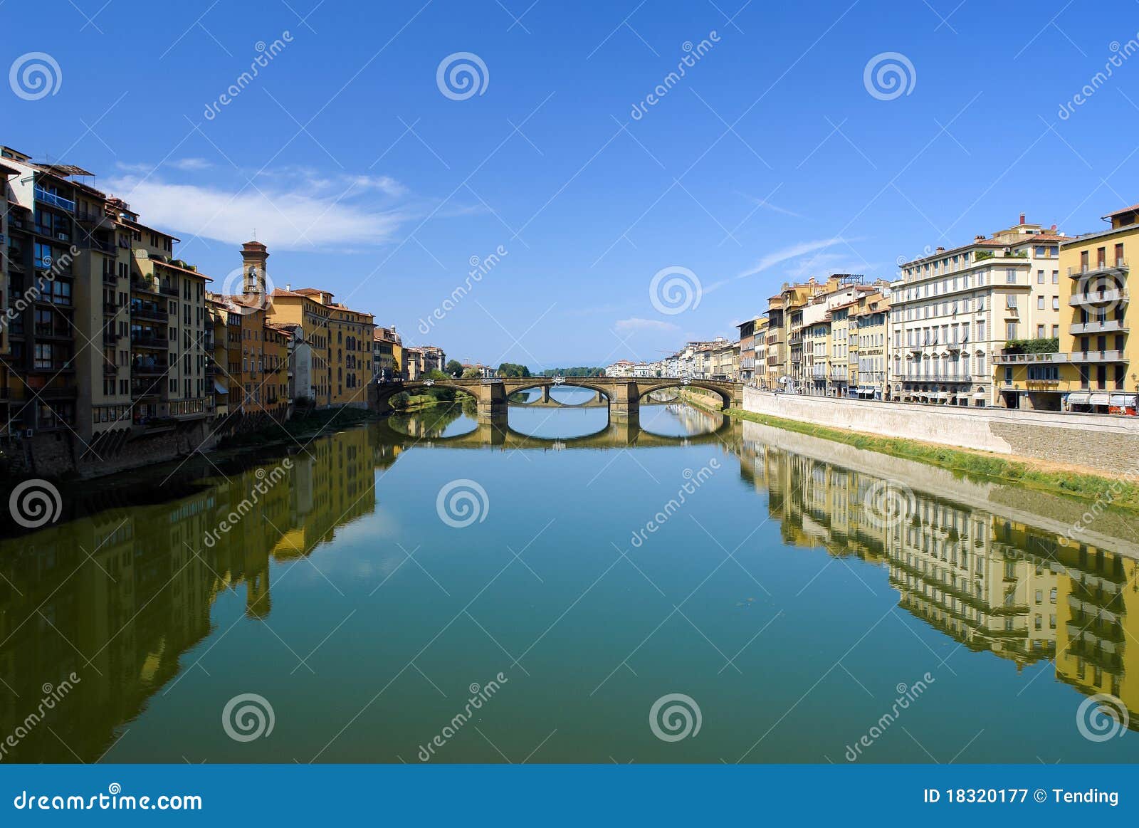 Arno river in Florence. stock image. Image of building - 18320177