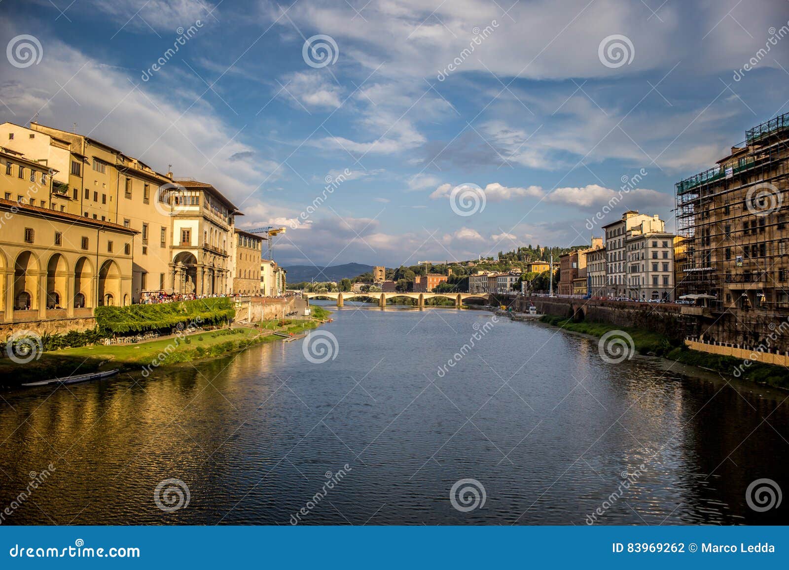 Arno River and One of Its Bridge in Florence Stock Photo - Image of ...