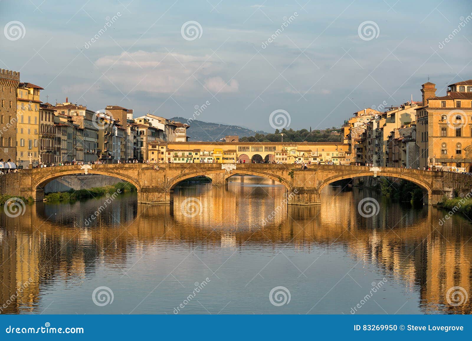 Arno Rzeka Florencja I Mosty Obraz Editorial - Obraz złożonej z ikona ...