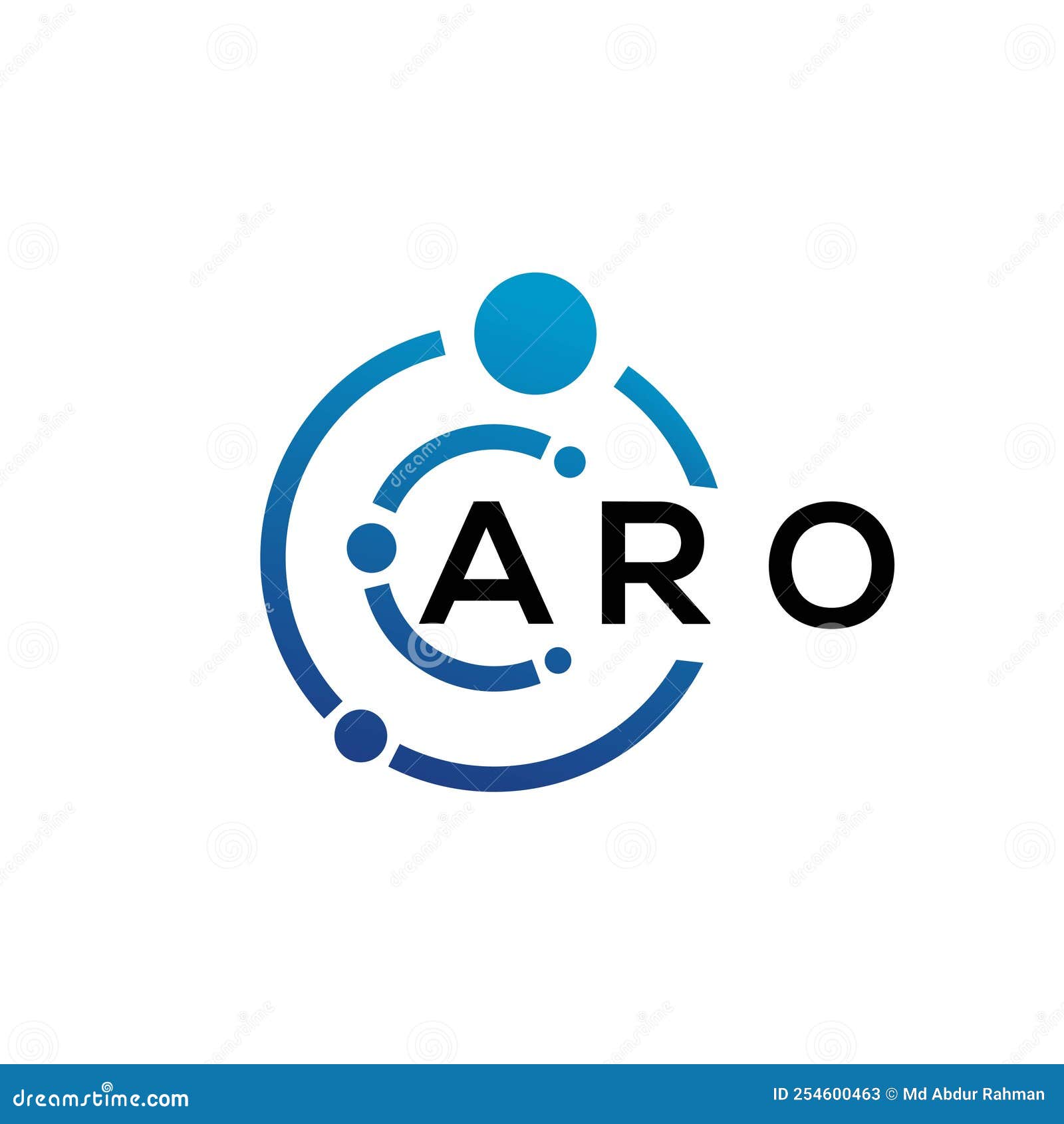 ARO Letter Logo Design On Black Background. ARO Creative Initials ...