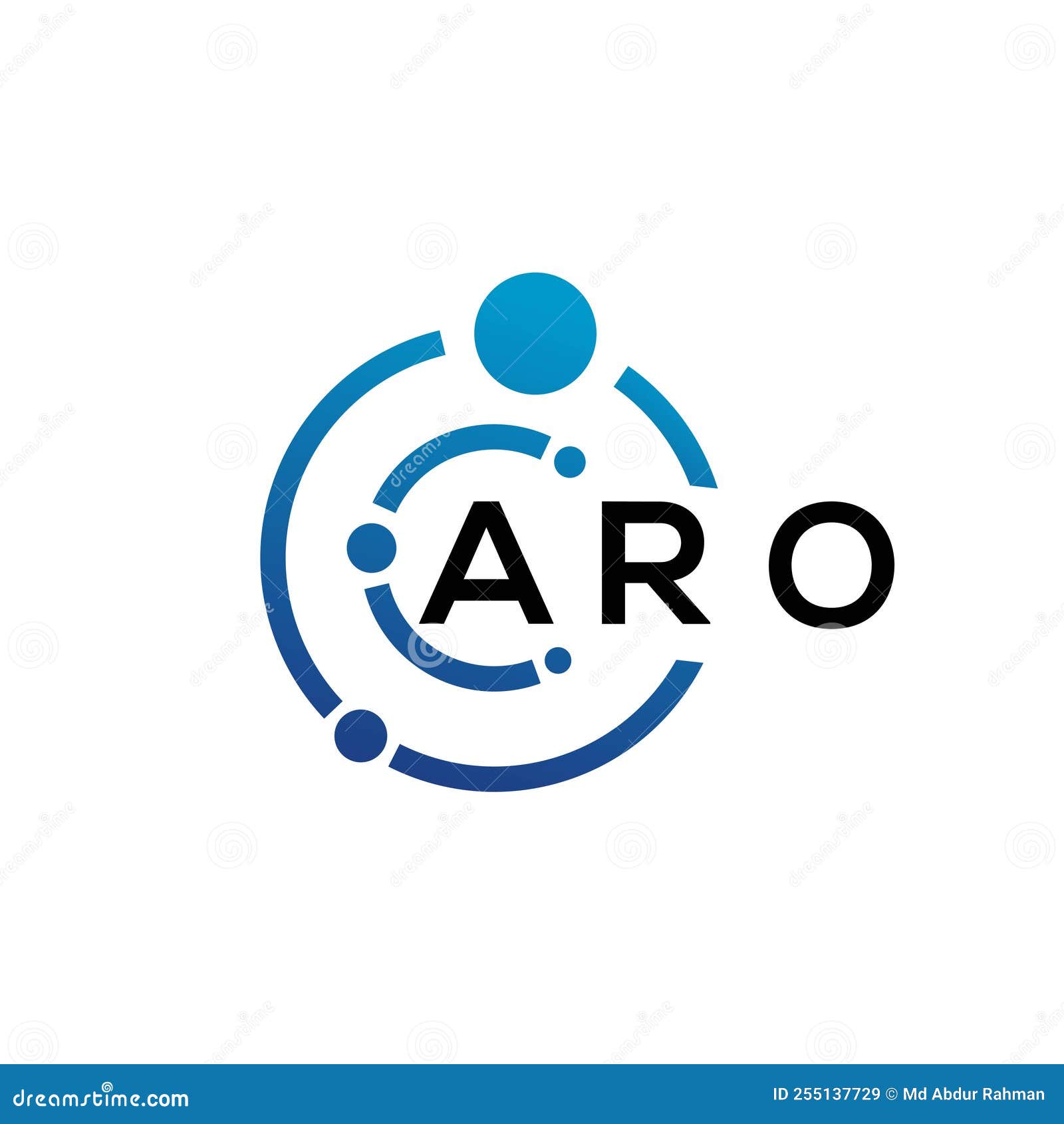 ARO Letter Logo Design on Black Background. ARO Creative Initials ...