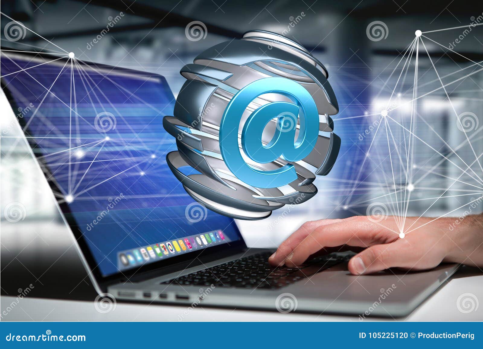 Arobase Symbol Displayed In A Sliced Sphere - 3D Rendering Royalty-Free ...