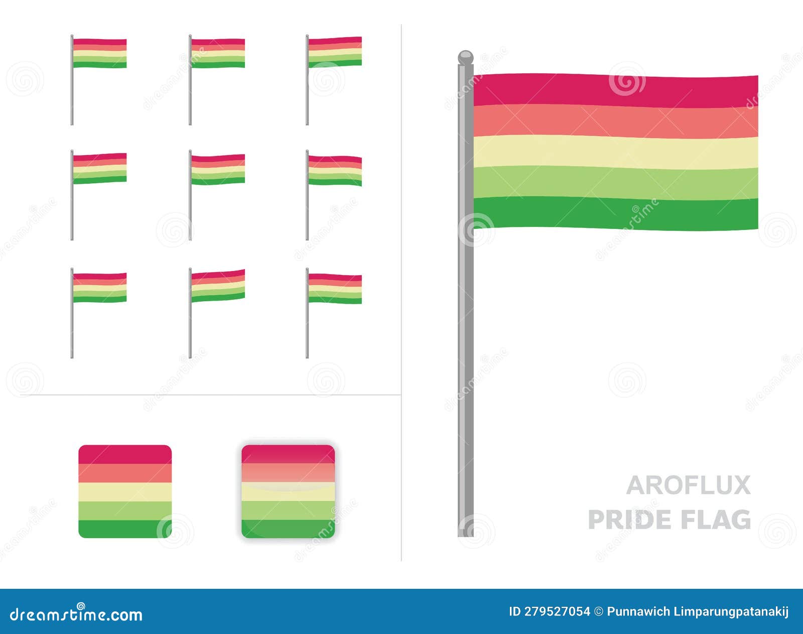 Aroflux Pride Flag Waving Animation App Icon Vector Stock Vector ...