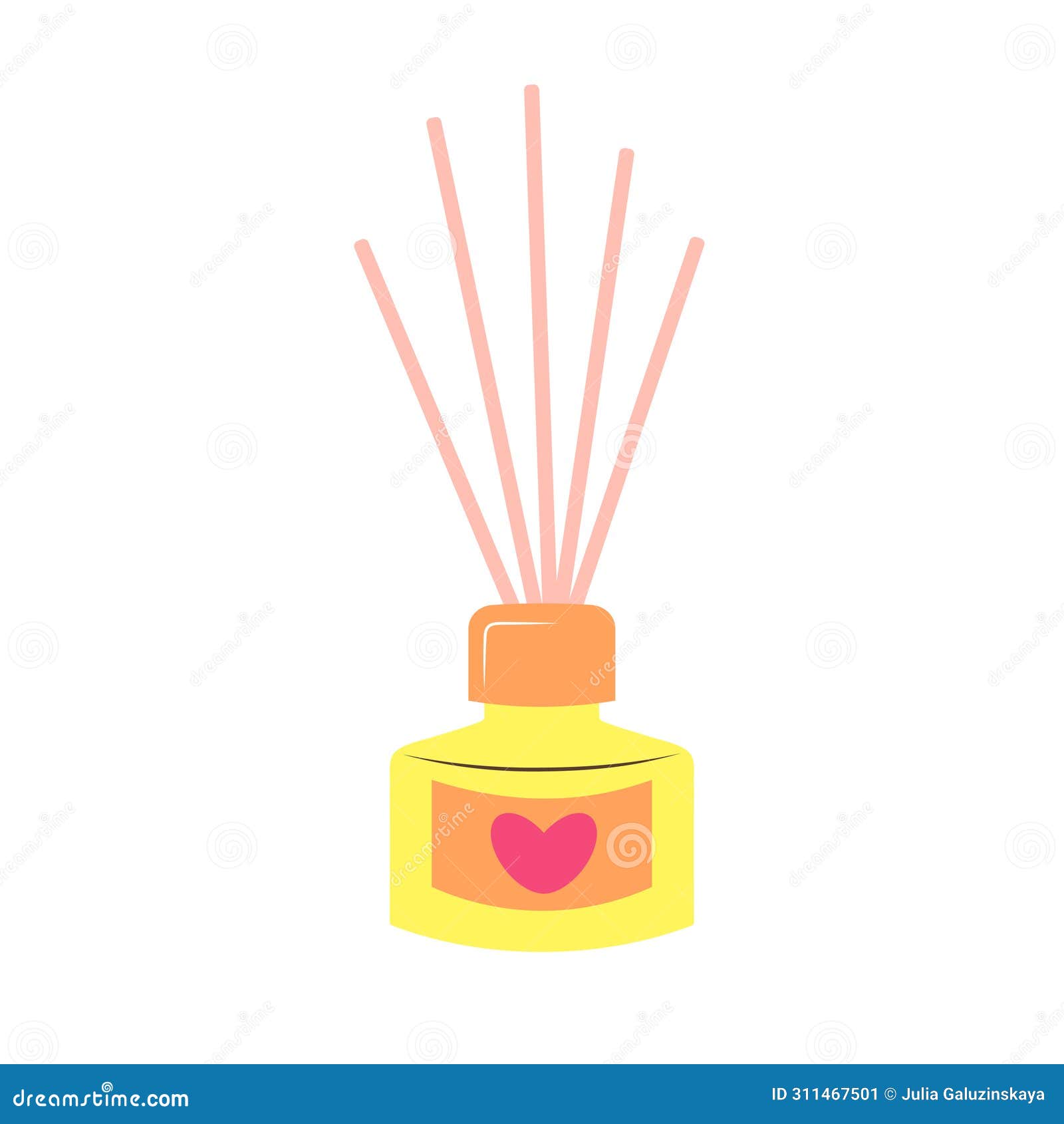 Aroma Diffuser with Bamboo Sticks for Home. Cartoon Flat Vector ...