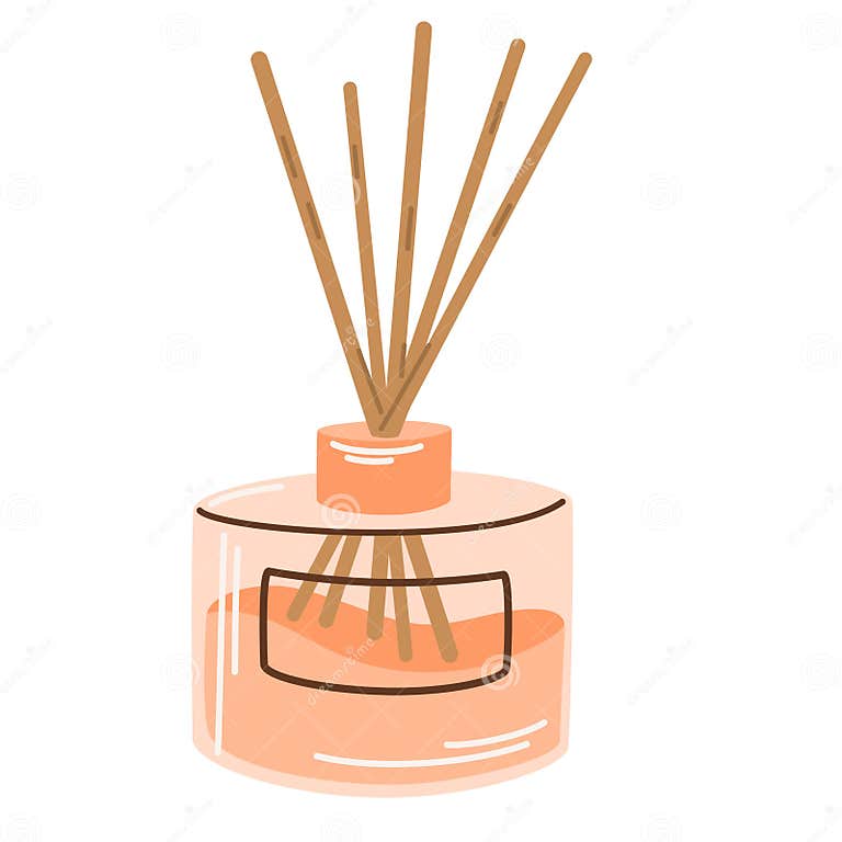 Aroma Diffuser with Bamboo Sticks. Home Decor Stock Illustration ...