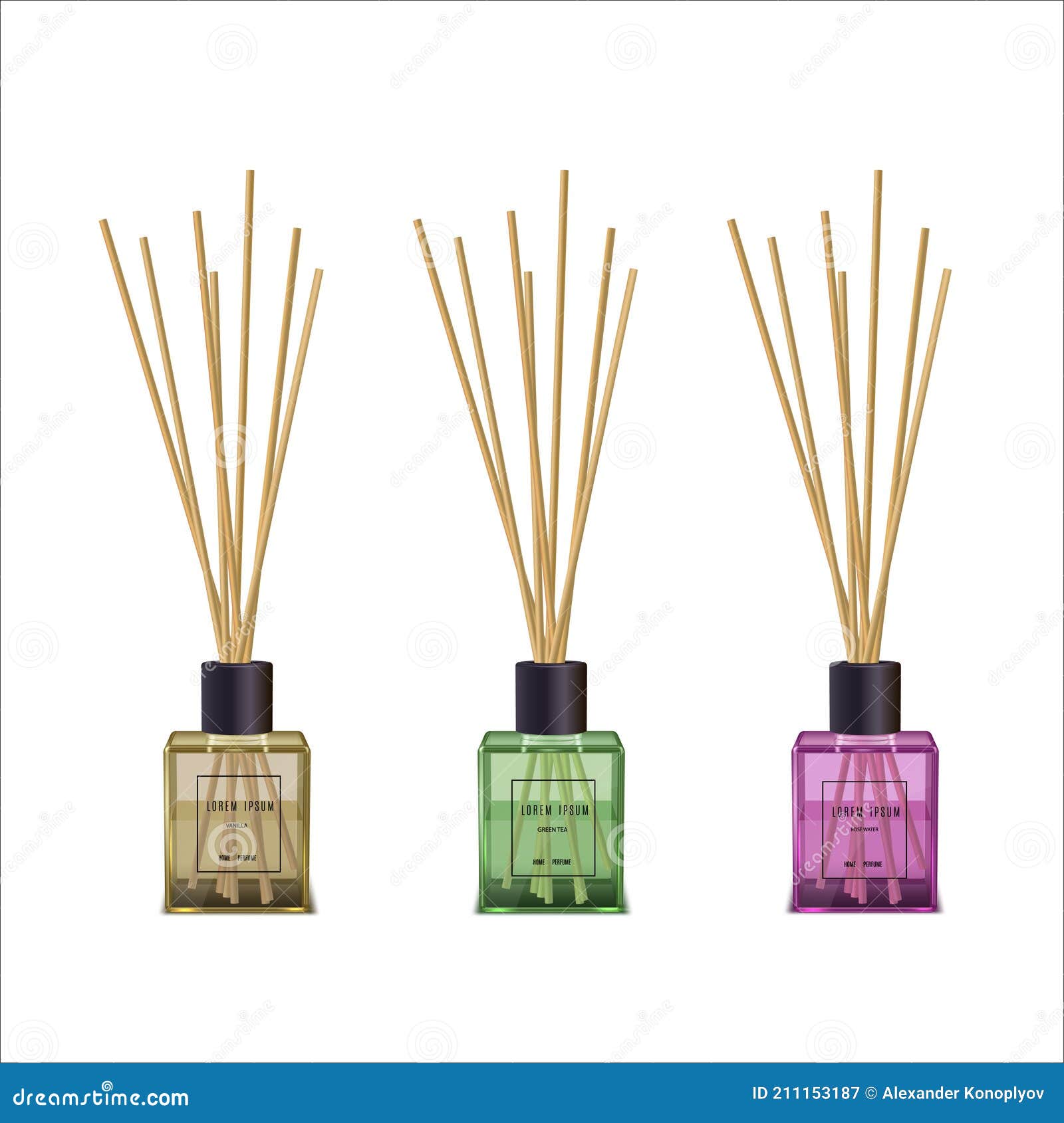 Aroma Diffuser Glass, Transparent Plastic Realistic Set. Aromatherapy ...