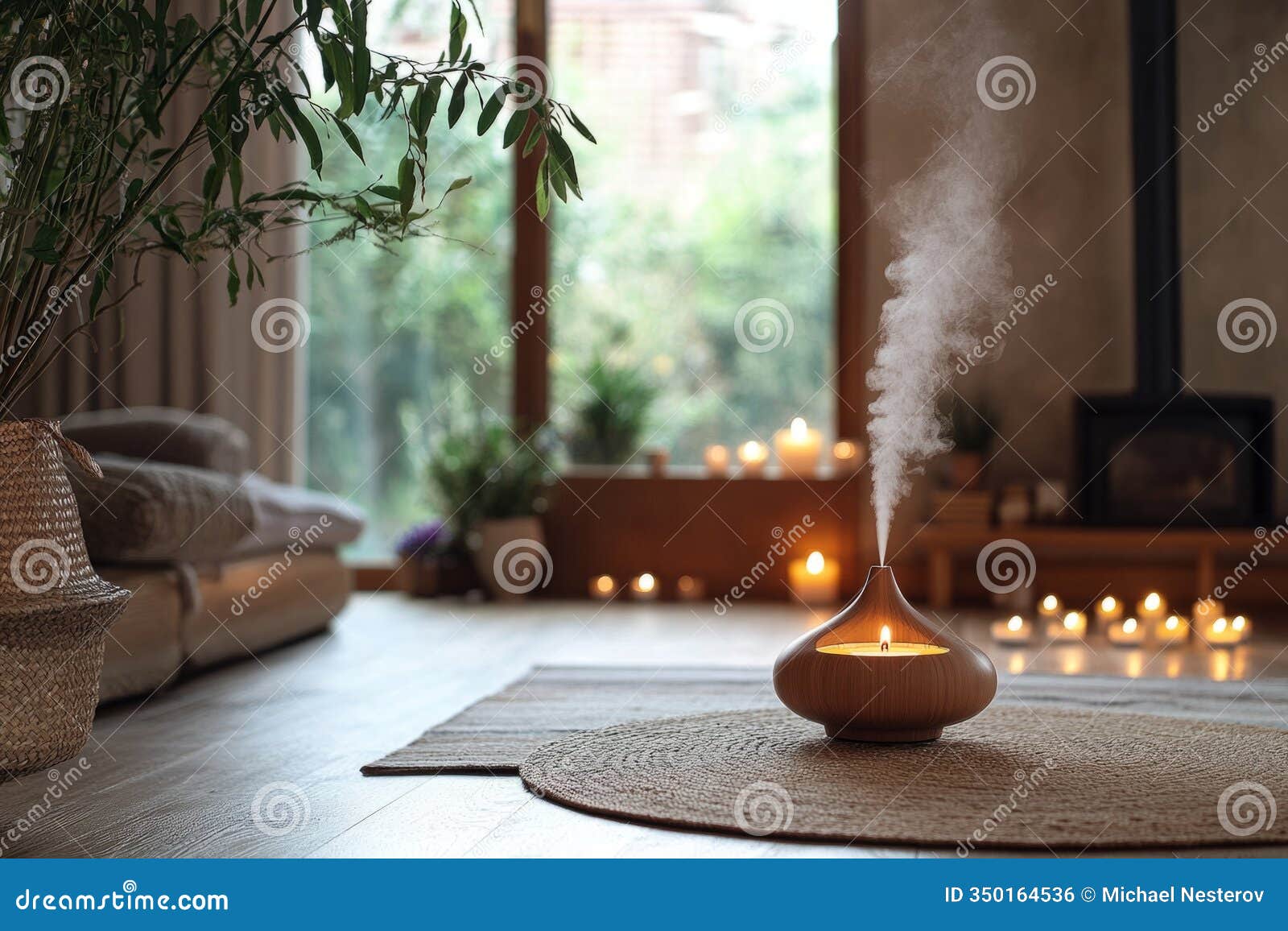 Aroma Diffuser Releasing Soothing Fragrance in Peaceful Home Spa ...
