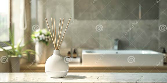 An Aroma Diffuser Stands on a Table in a Modern Designer Interior ...