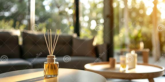 An Aroma Diffuser Stands on a Table in a Modern Designer Interior ...