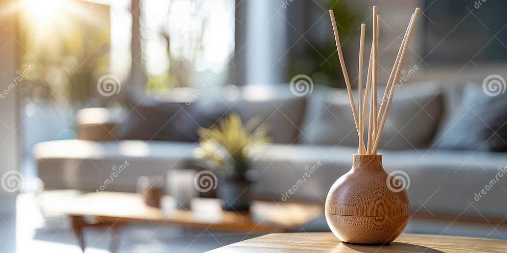 An Aroma Diffuser Stands on a Table in a Modern Designer Interior ...