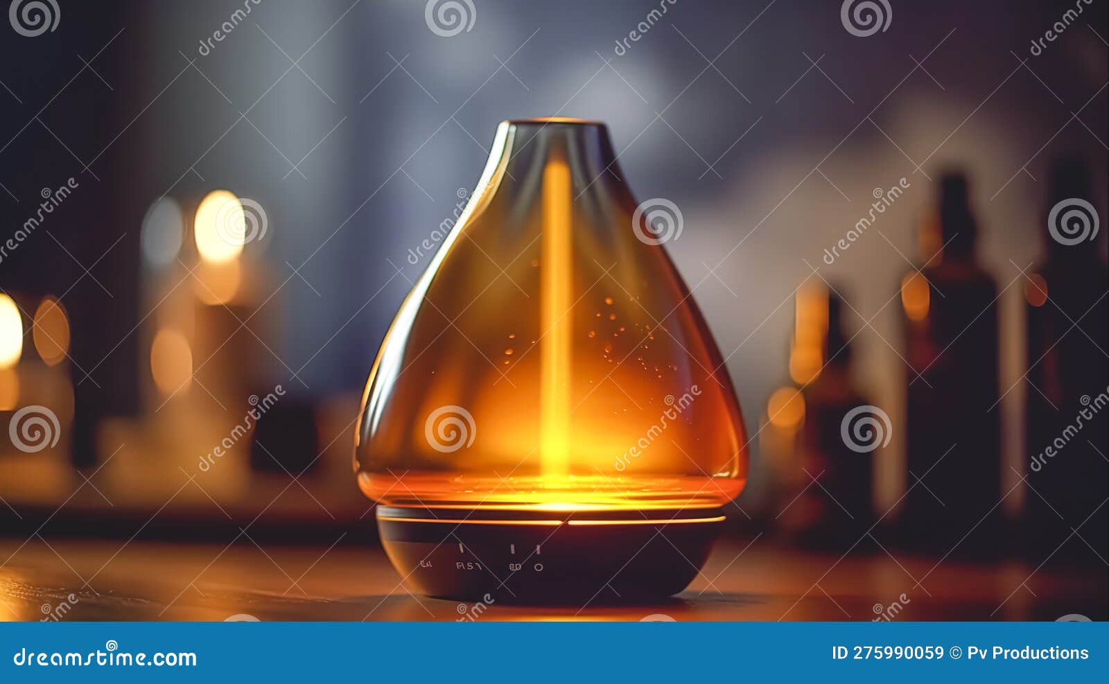 Aroma Oil Diffuser Lamp on a Blurred Background, Generative AI. Stock ...