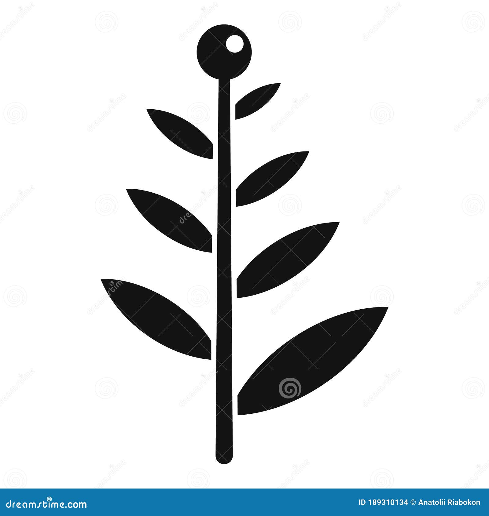 Aroma Plant Herb Icon, Simple Style Stock Vector - Illustration of mint ...