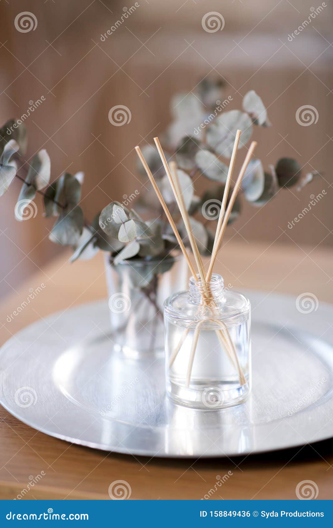 Aroma Reed Diffuser and Branches of Eucalyptus Stock Photo - Image of ...