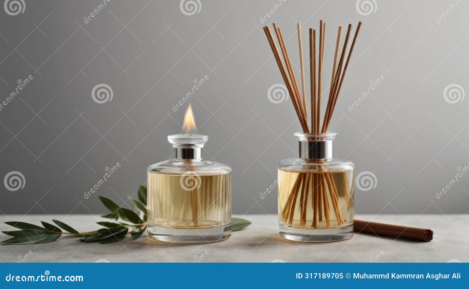Aroma Reed Fragrance Diffuser on Light Gray Background Stock ...