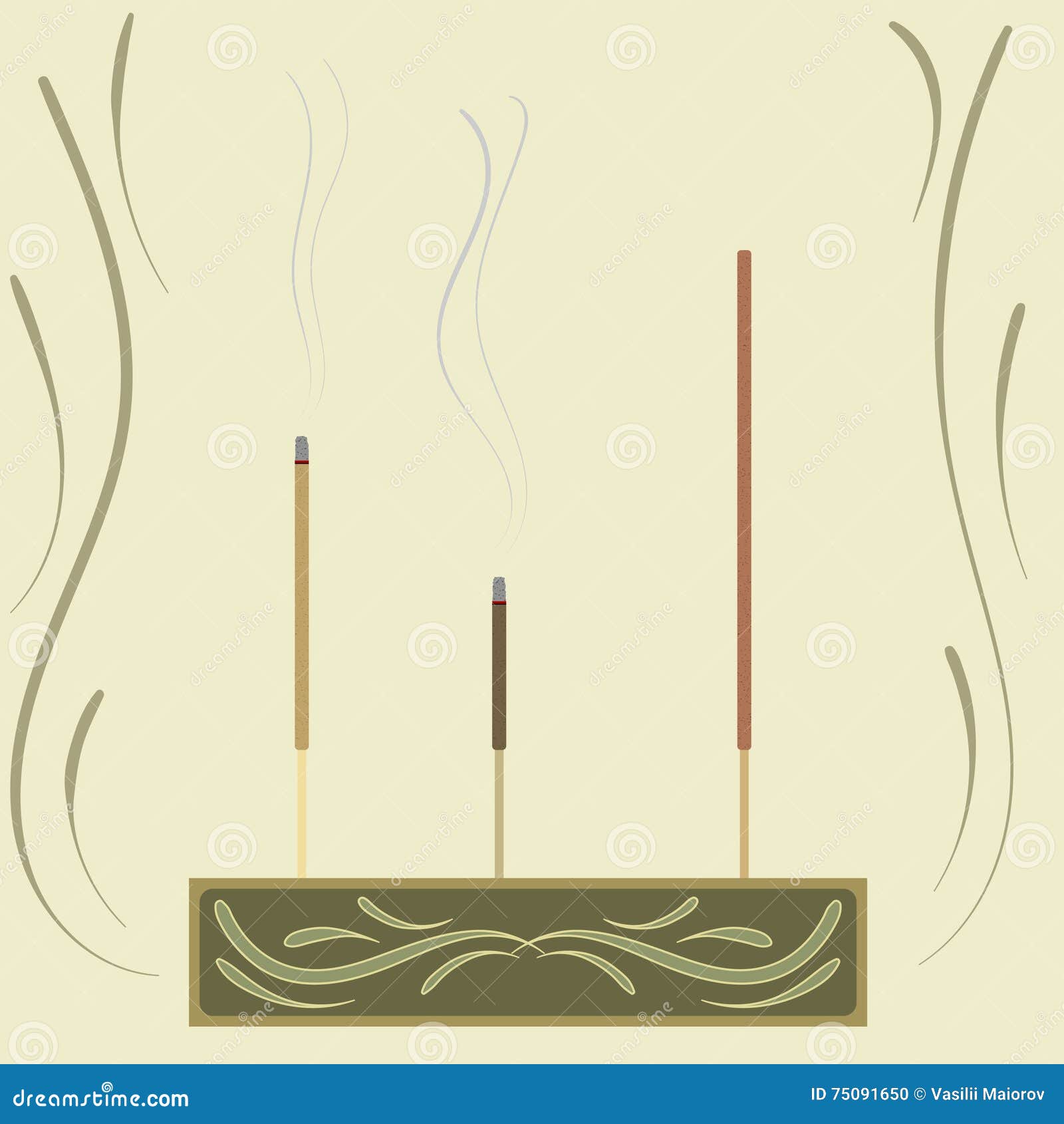 Aroma Sticks on a Stand with a Pattern Stock Vector - Illustration of ...