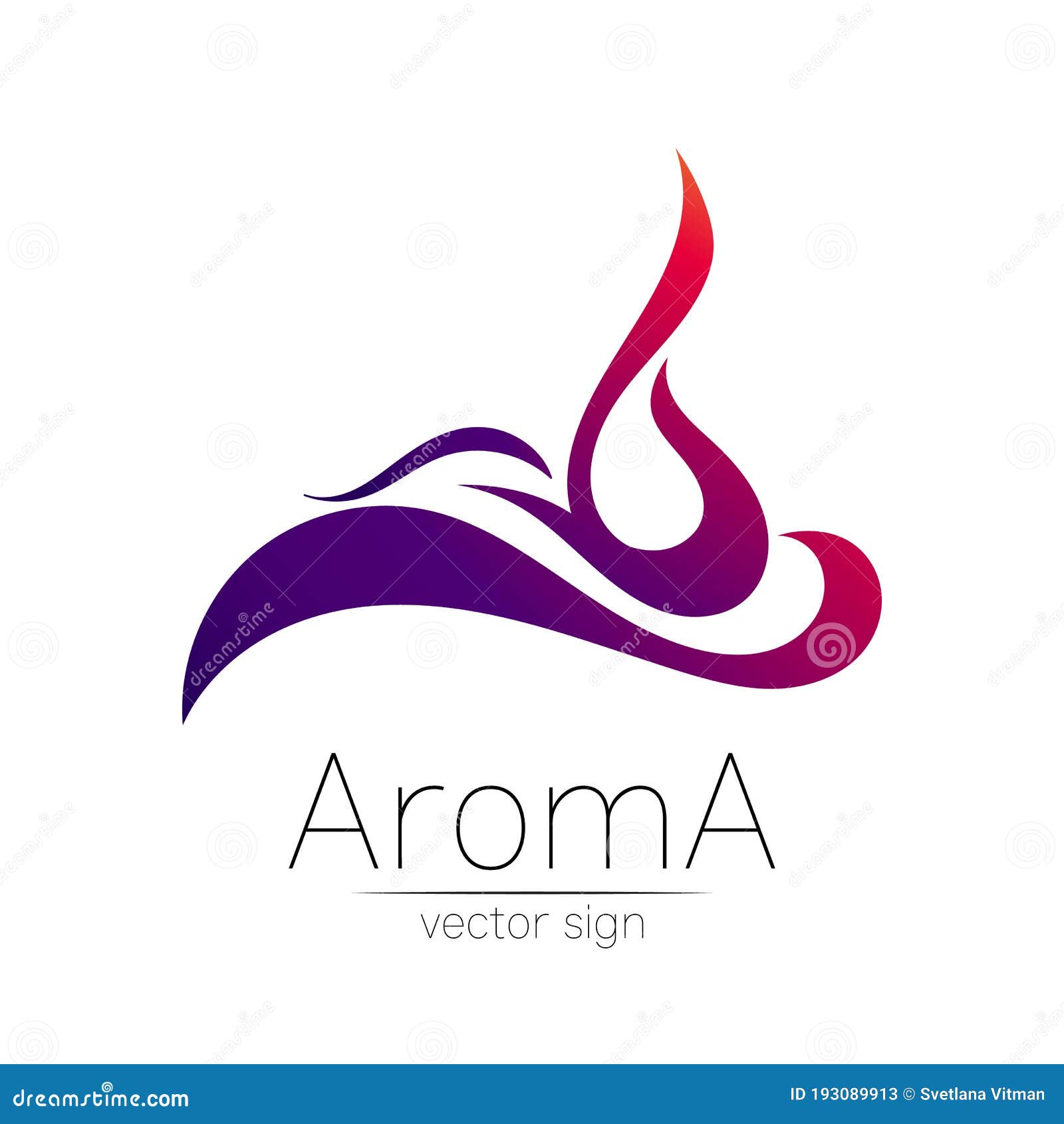Aroma Vector Logo Symbol in Creative Style. Perfume Element, Smoke ...