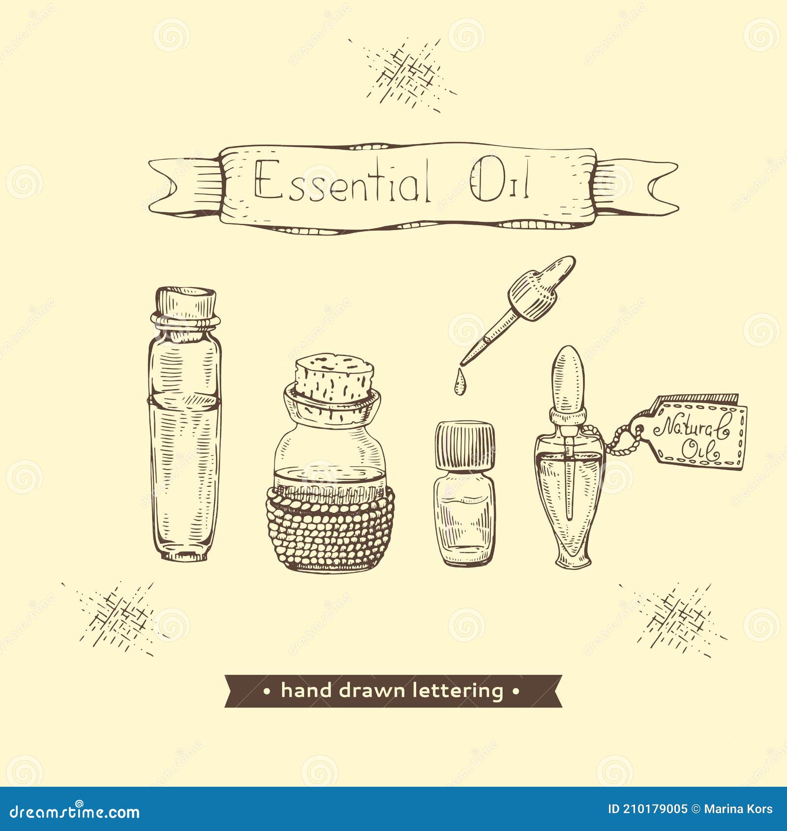 Aromatherapy Accessory . Detailed Hand-drawn Sketches Stock Vector ...