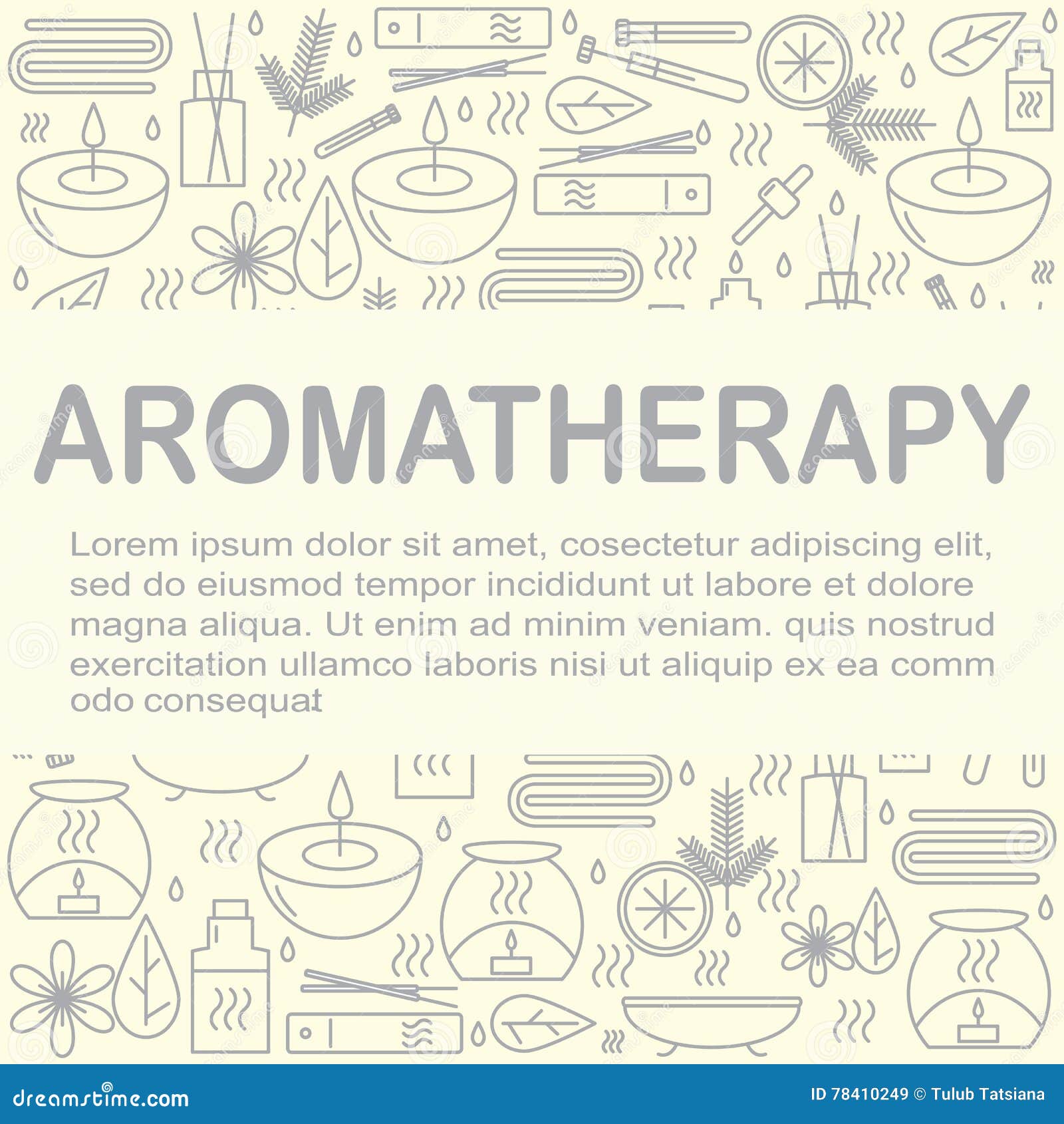 Aromatherapy. Background with Icons for Aromatherapy and Relaxation ...
