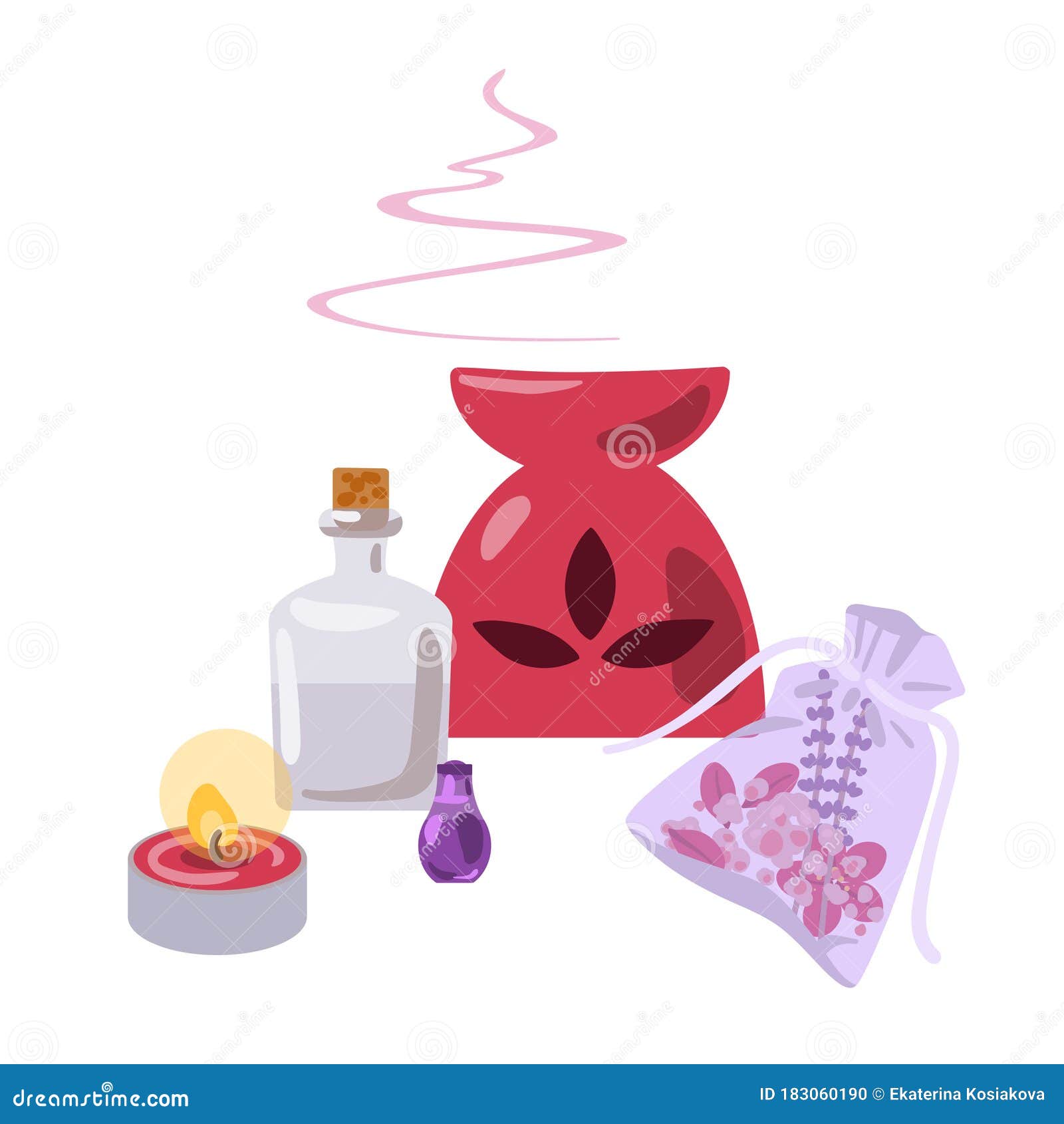 Aromatherapy and Devices and Means for Aromatherapy. Vector ...
