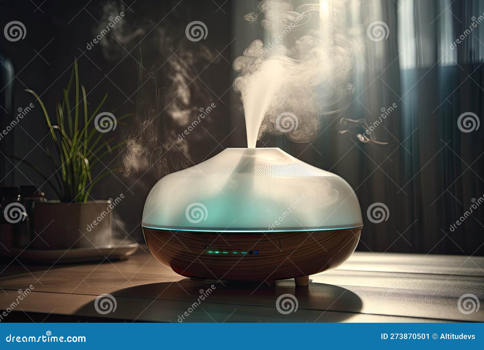 Aromatherapy Diffuser, with Essential Oil Mixture and Steam Rising from ...