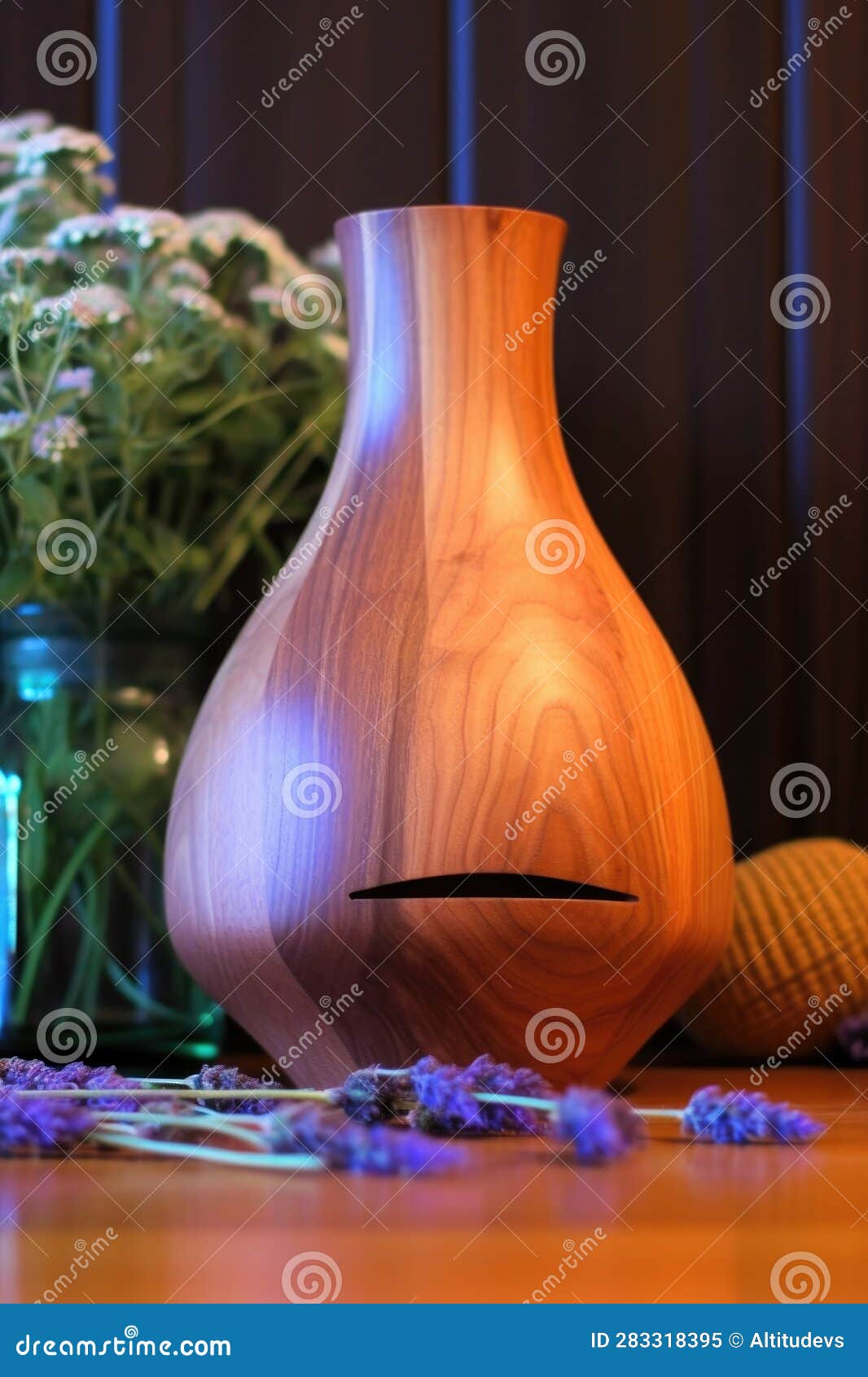 Diffuser With Lavender Vector Illustration. Drawing Of Refresher With ...