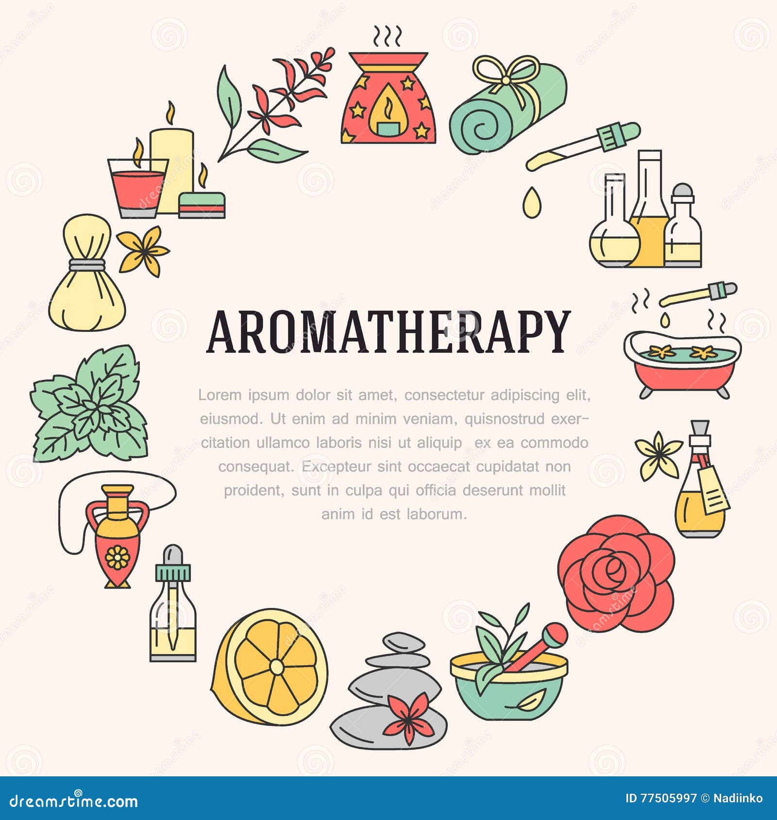Aromatherapy and Essential Oils Brochure Template. Stock Vector ...