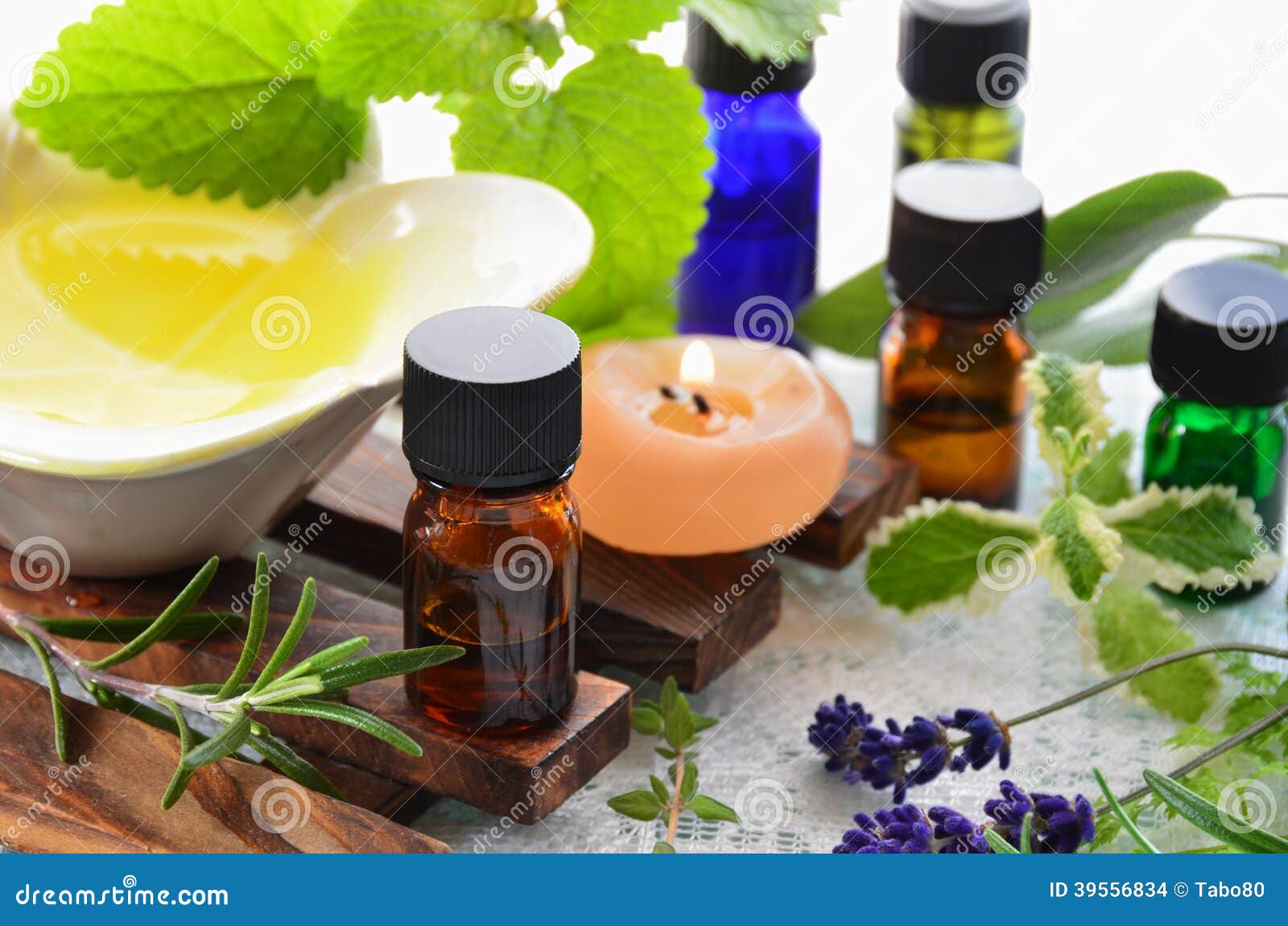 Aromatherapy stock photo. Image of rosemary, candle, herbalism - 39556834