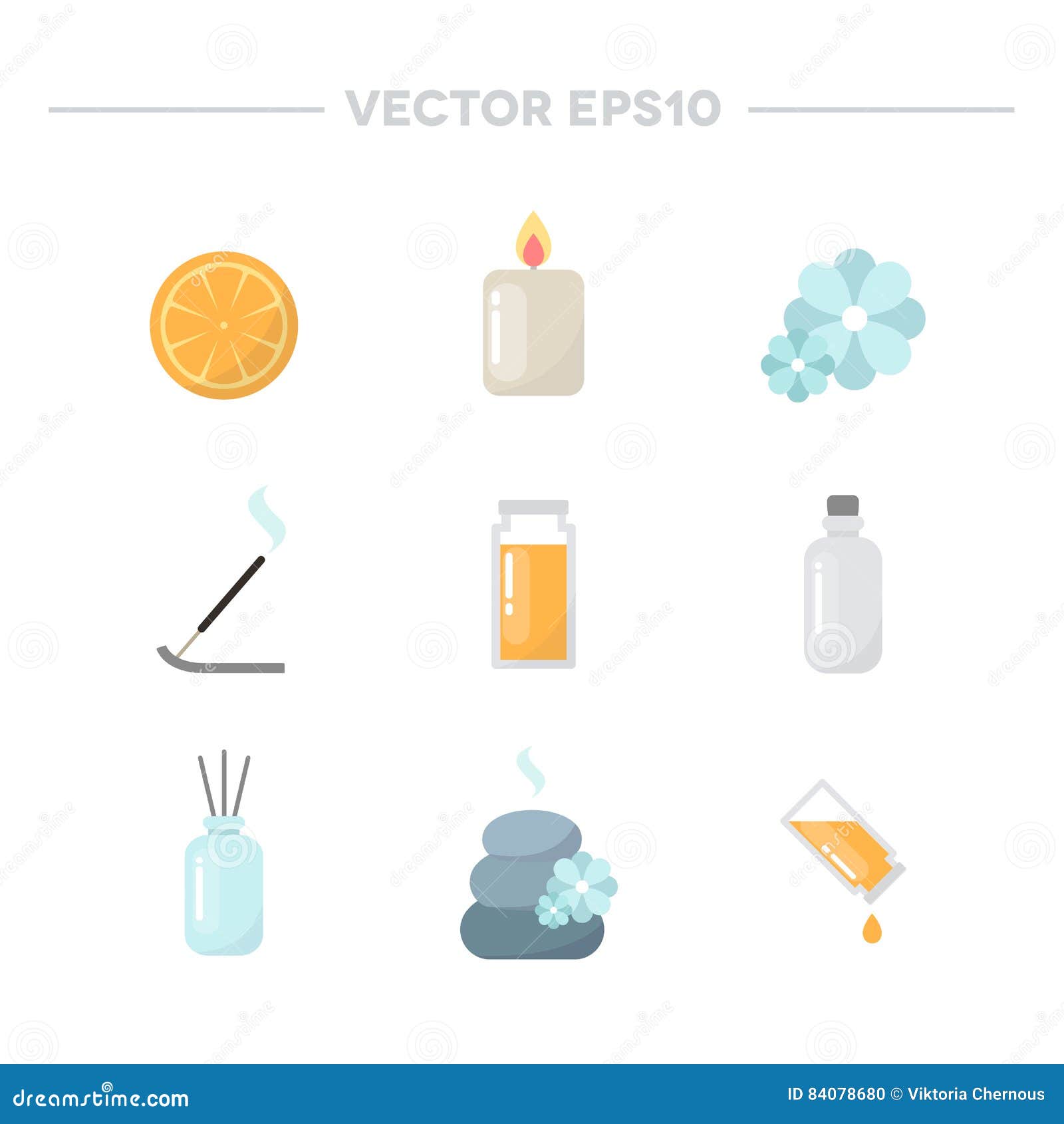 Aromatherapy Icons. Vector Illustration Stock Vector - Illustration of ...