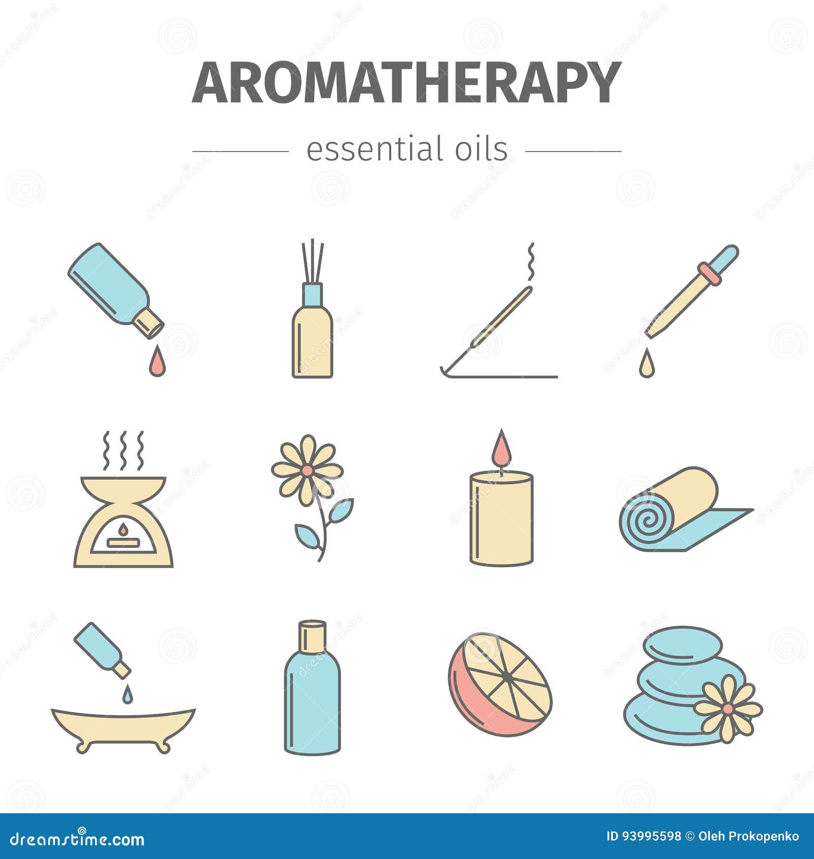 Aromatherapy Oils Hand Drawn Set. Vector Illustration Stock Vector ...