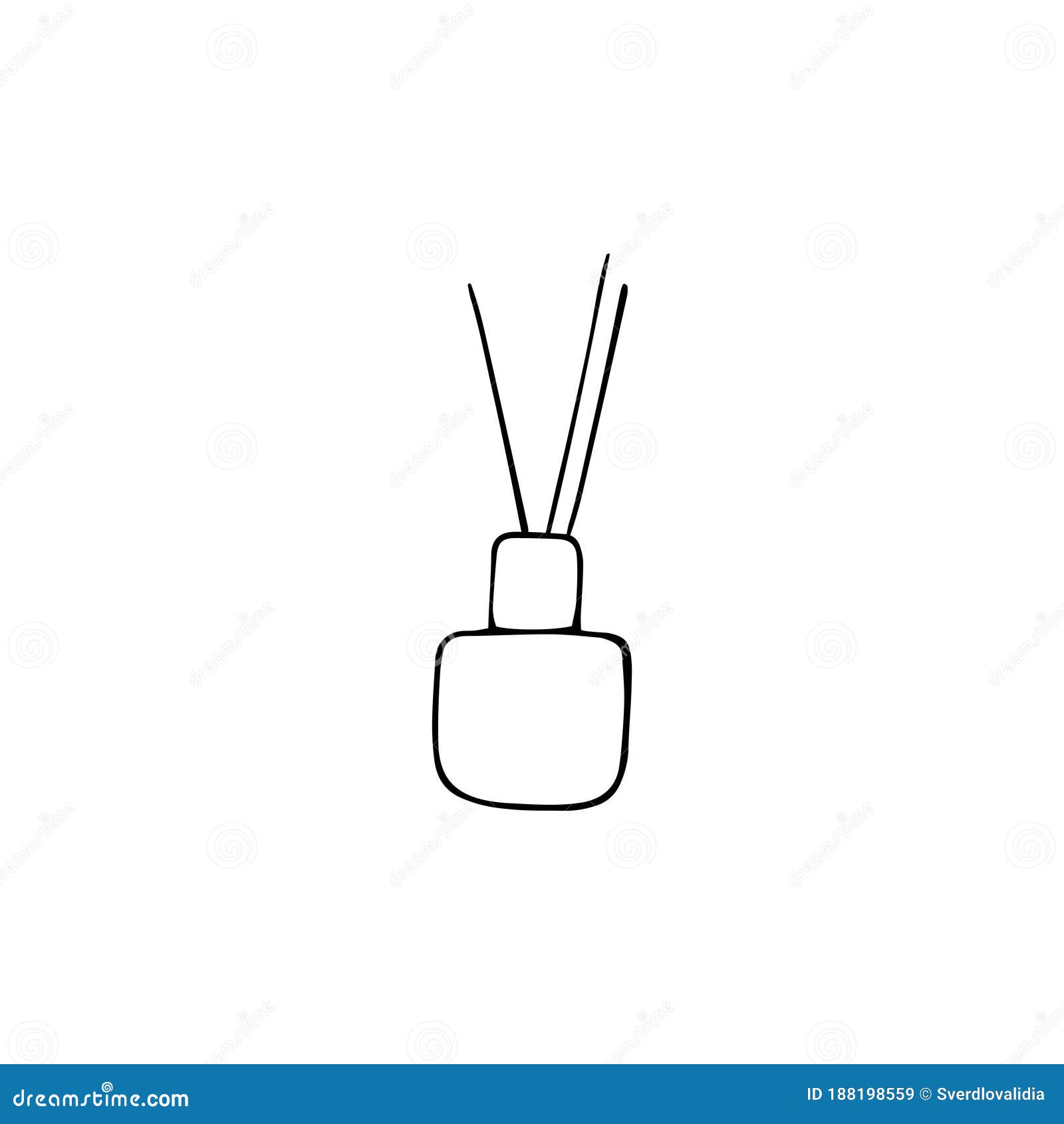 Aromatherapy Reed Diffuser. Hand Drawn Doodle Vector Illustration Stock ...