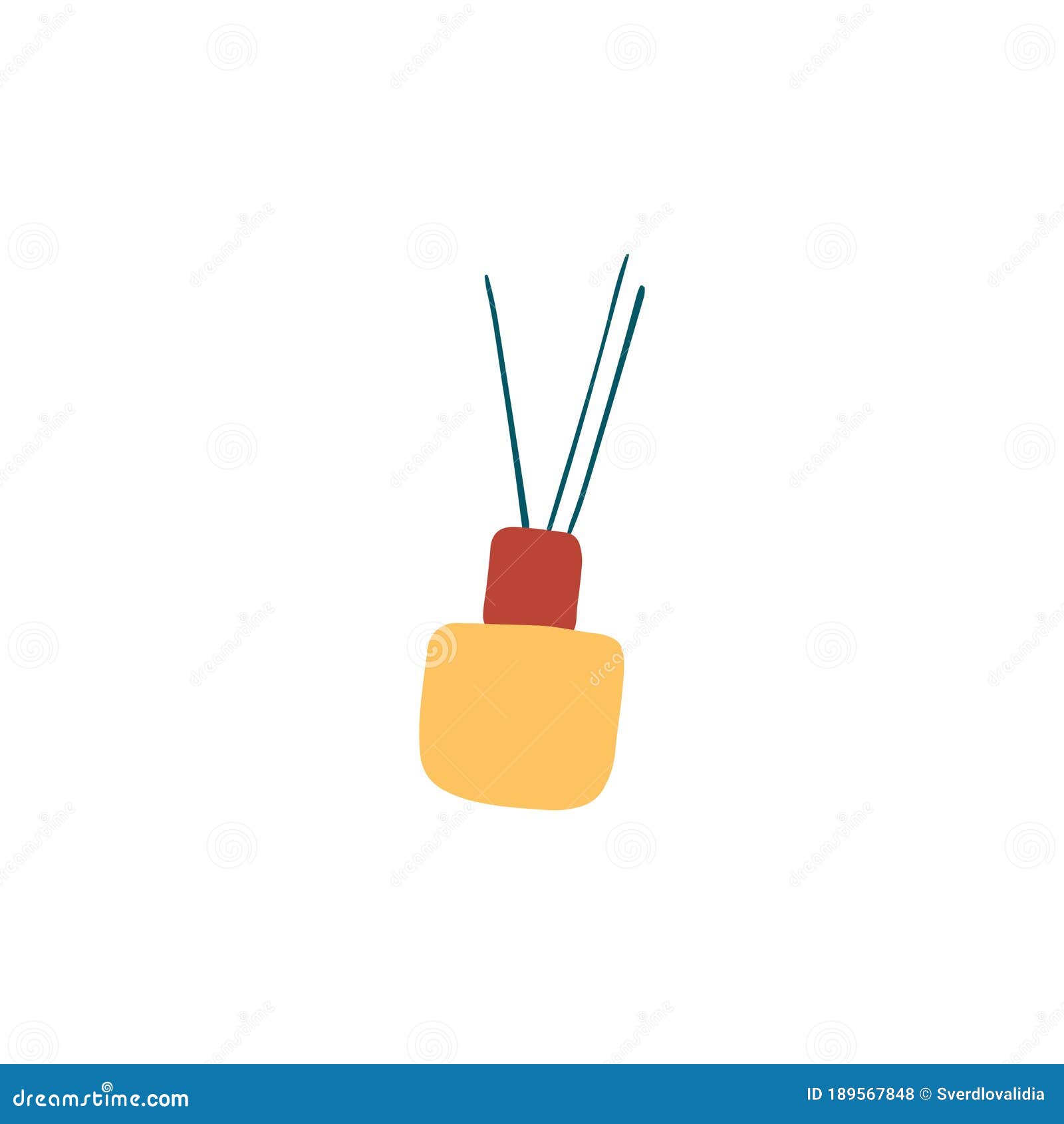 Aromatherapy Reed Diffuser. Hand Drawn Flat Vector Illustration Stock ...