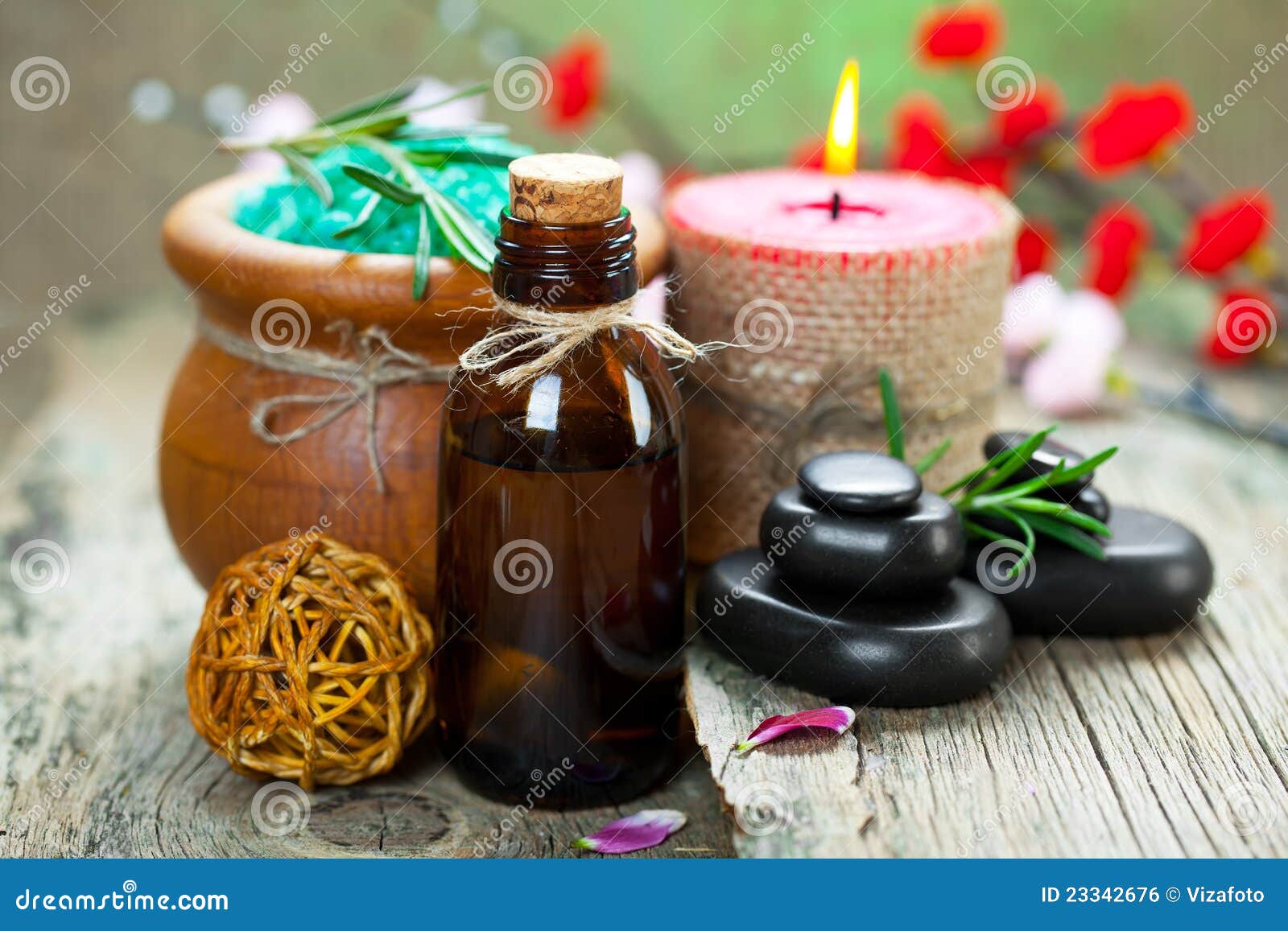Aromatherapy.Spa stock photo. Image of black, bowl, green - 23342676