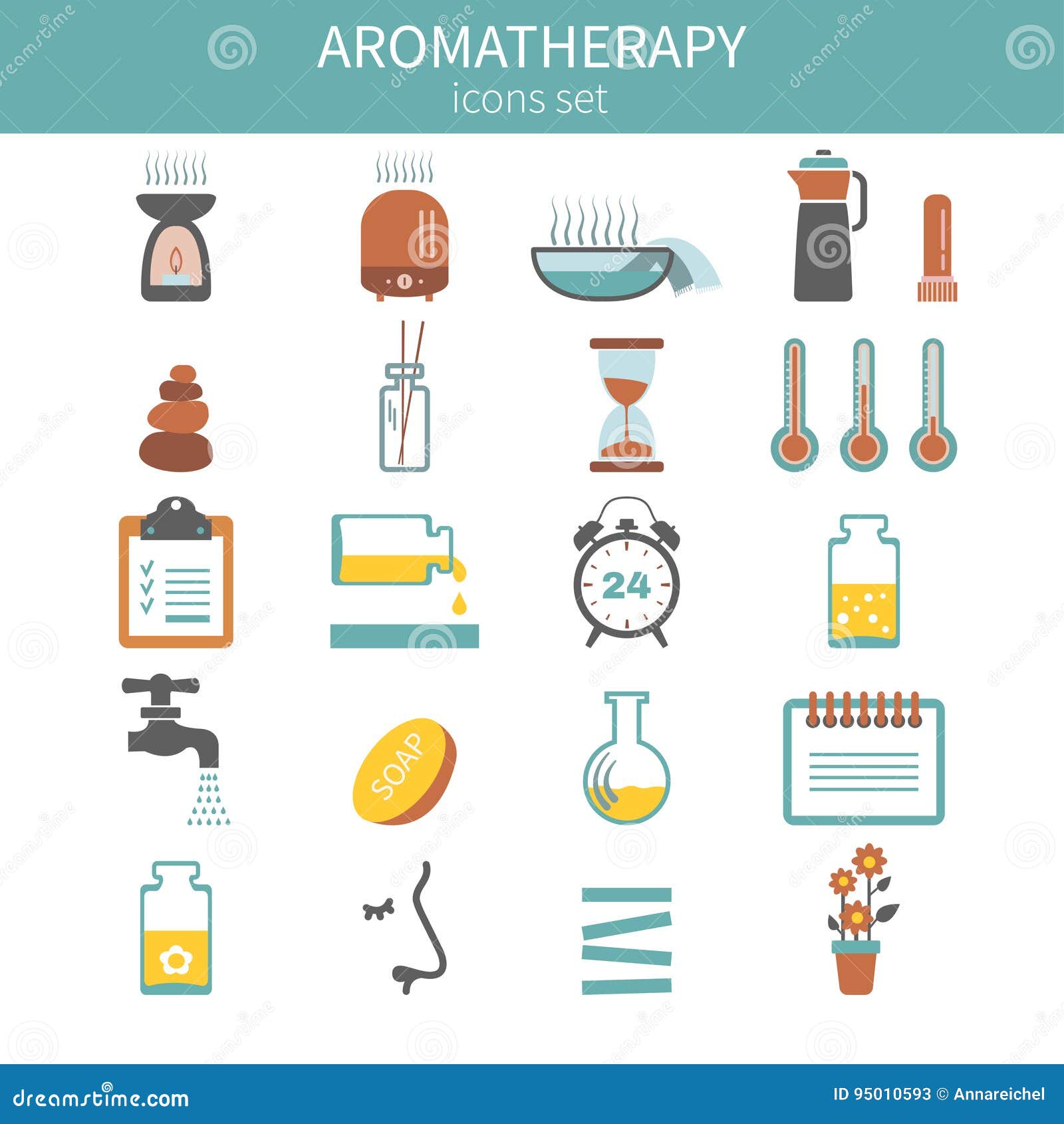 Aromatherapy Theme Vector Icons Set. Stock Vector - Illustration of ...