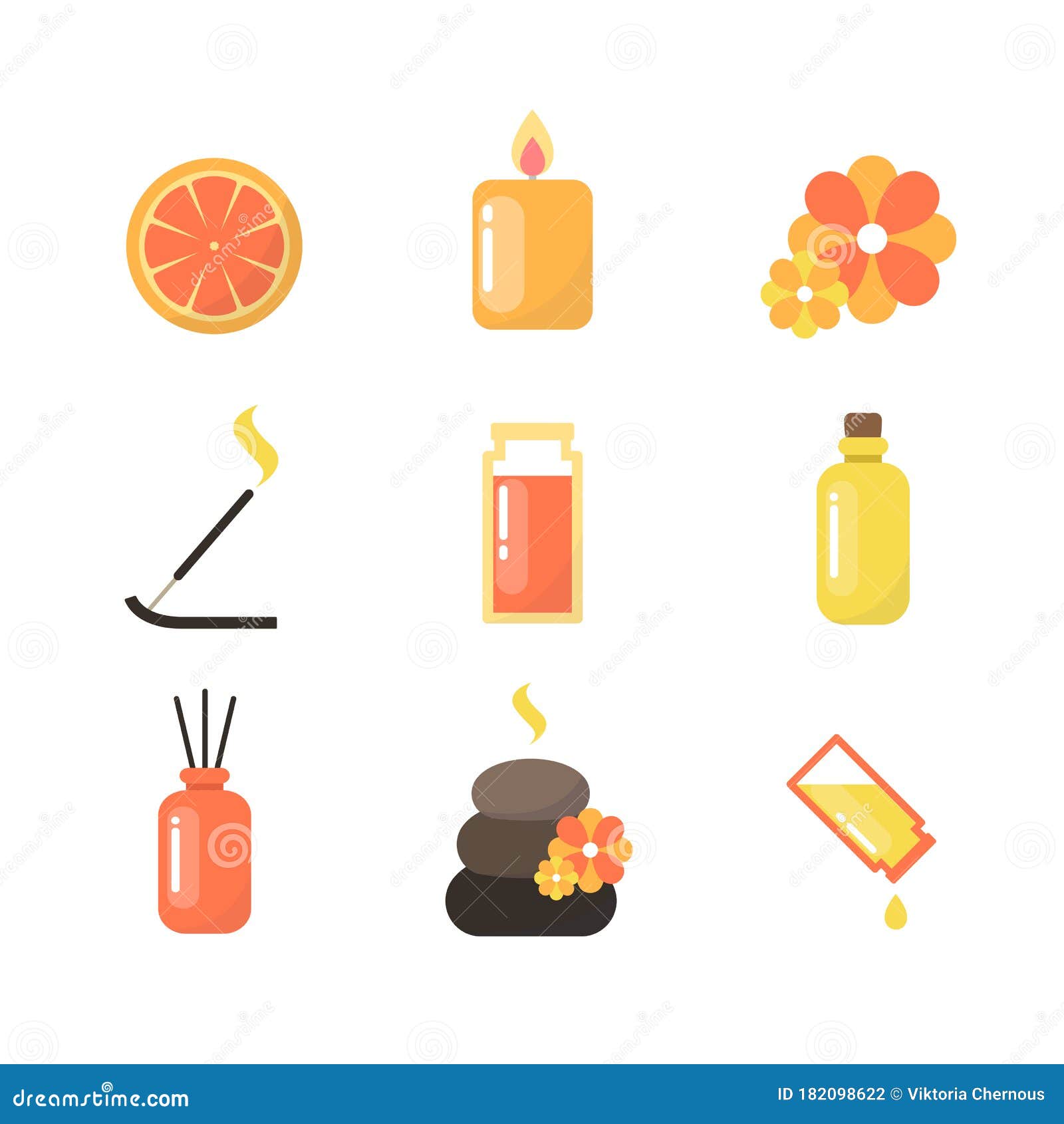 Aromatherapy vector icons stock illustration. Illustration of aroma ...