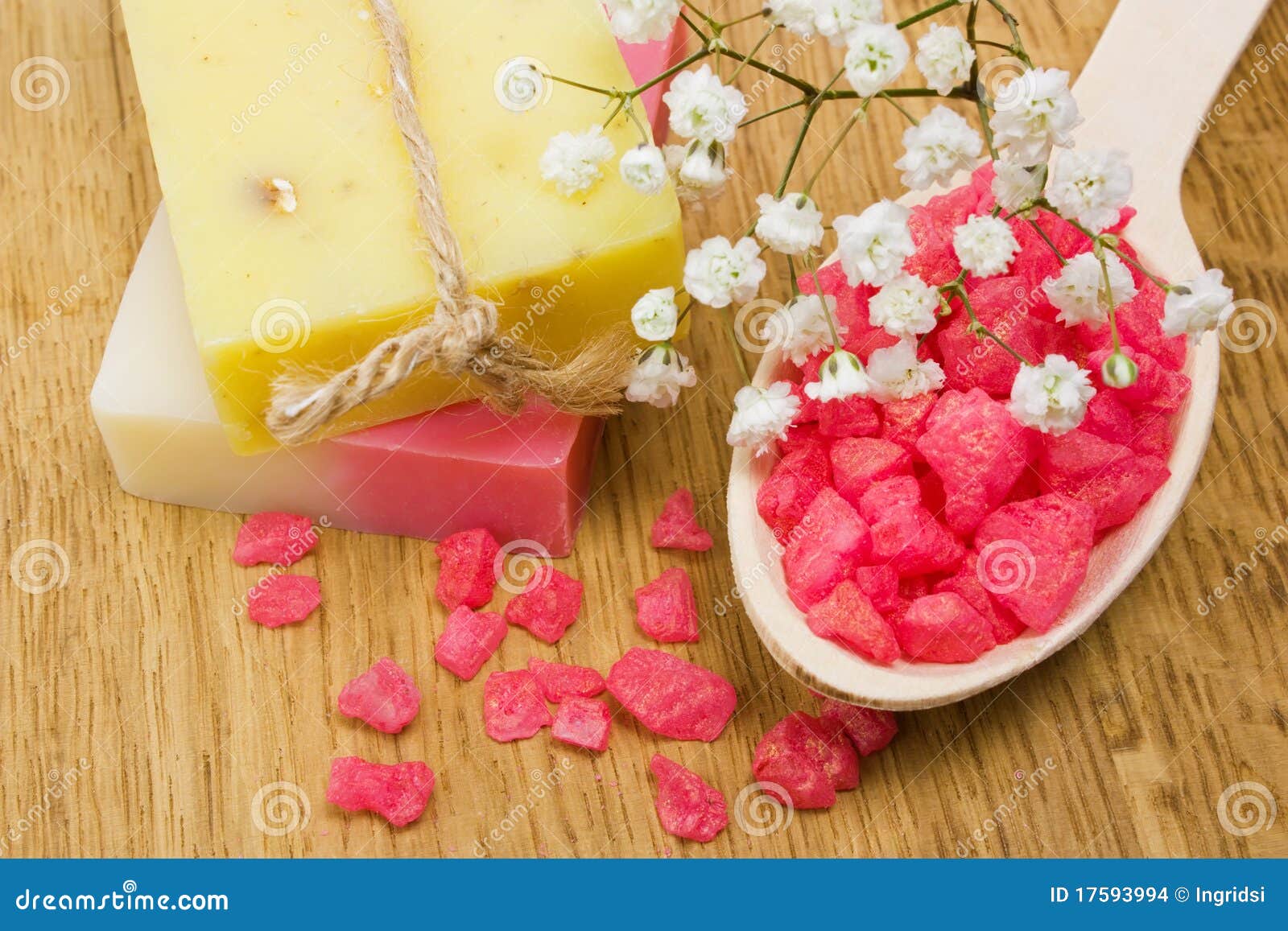 Aromatic Bath Salt and Natural Handmade Soap Stock Photo - Image of ...