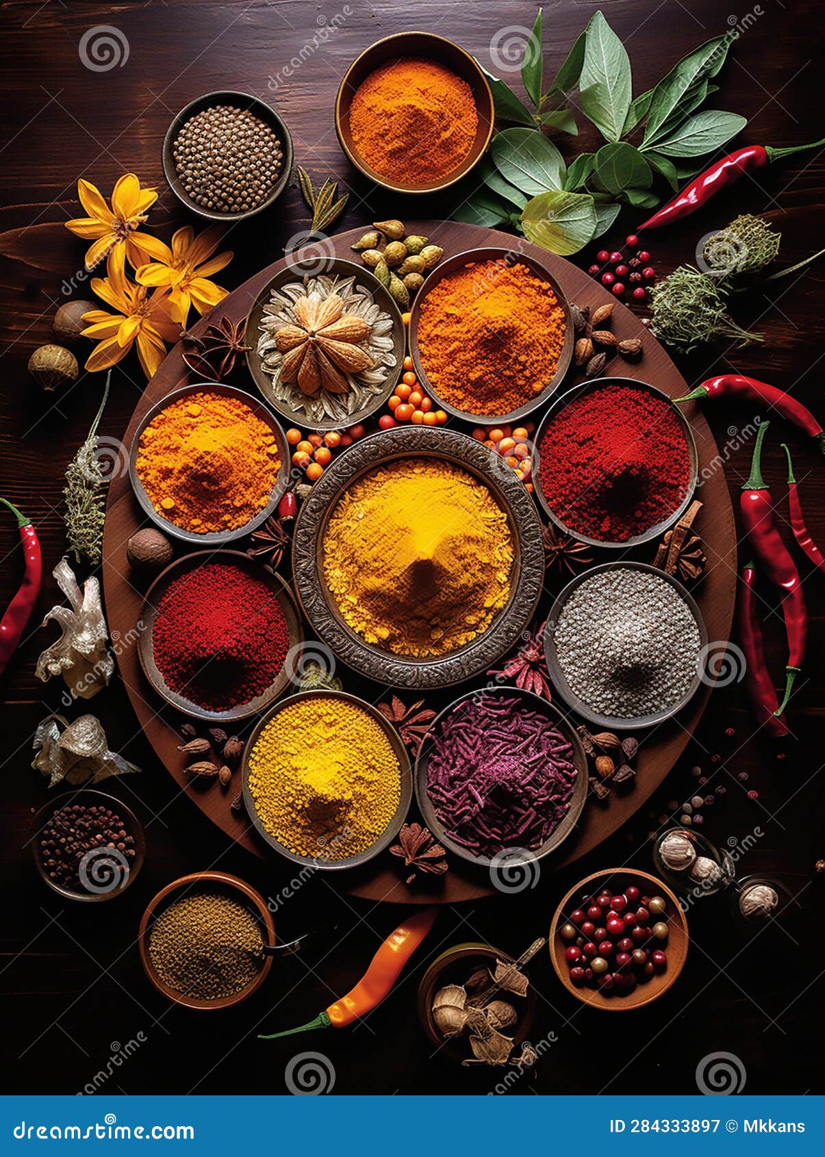 Aromatic Captivating World of Multi Colored Spices Herbs and Vegetables ...