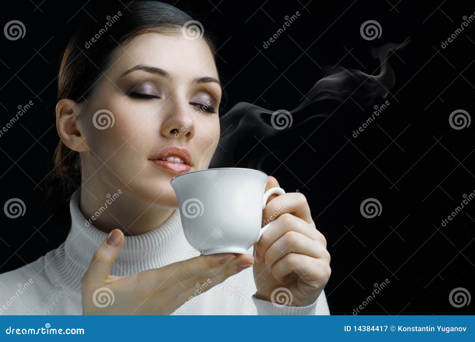 Aromatic coffee stock image. Image of beauty, person - 14384417