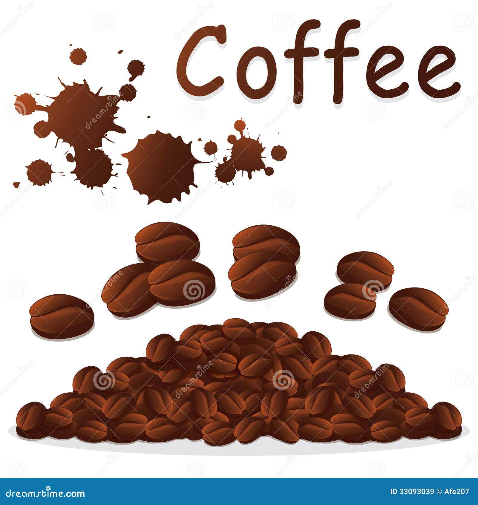Aromatic coffee beans drop stock vector. Illustration of group - 33093039