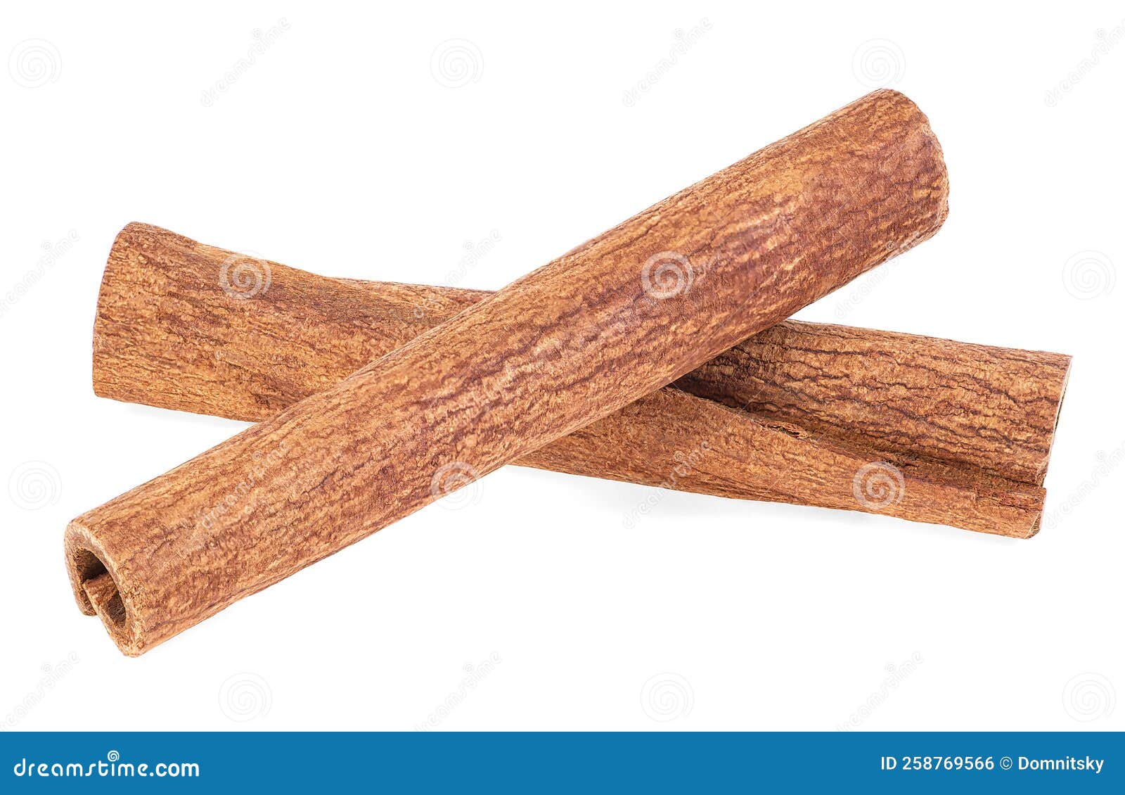 Aromatic Dry Cinnamon Sticks Isolated on White Background. Two Cinnamon ...