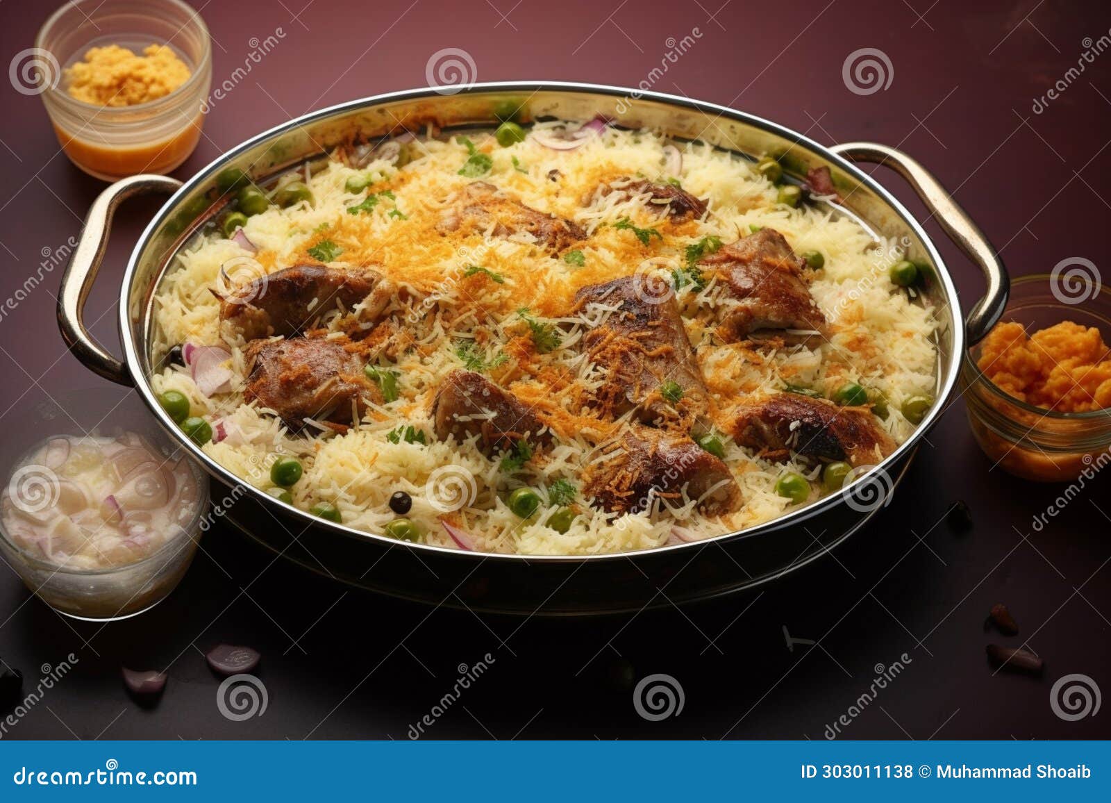 Aromatic Feast Mutton Biryani Presented Enticingly On A Table Royalty ...
