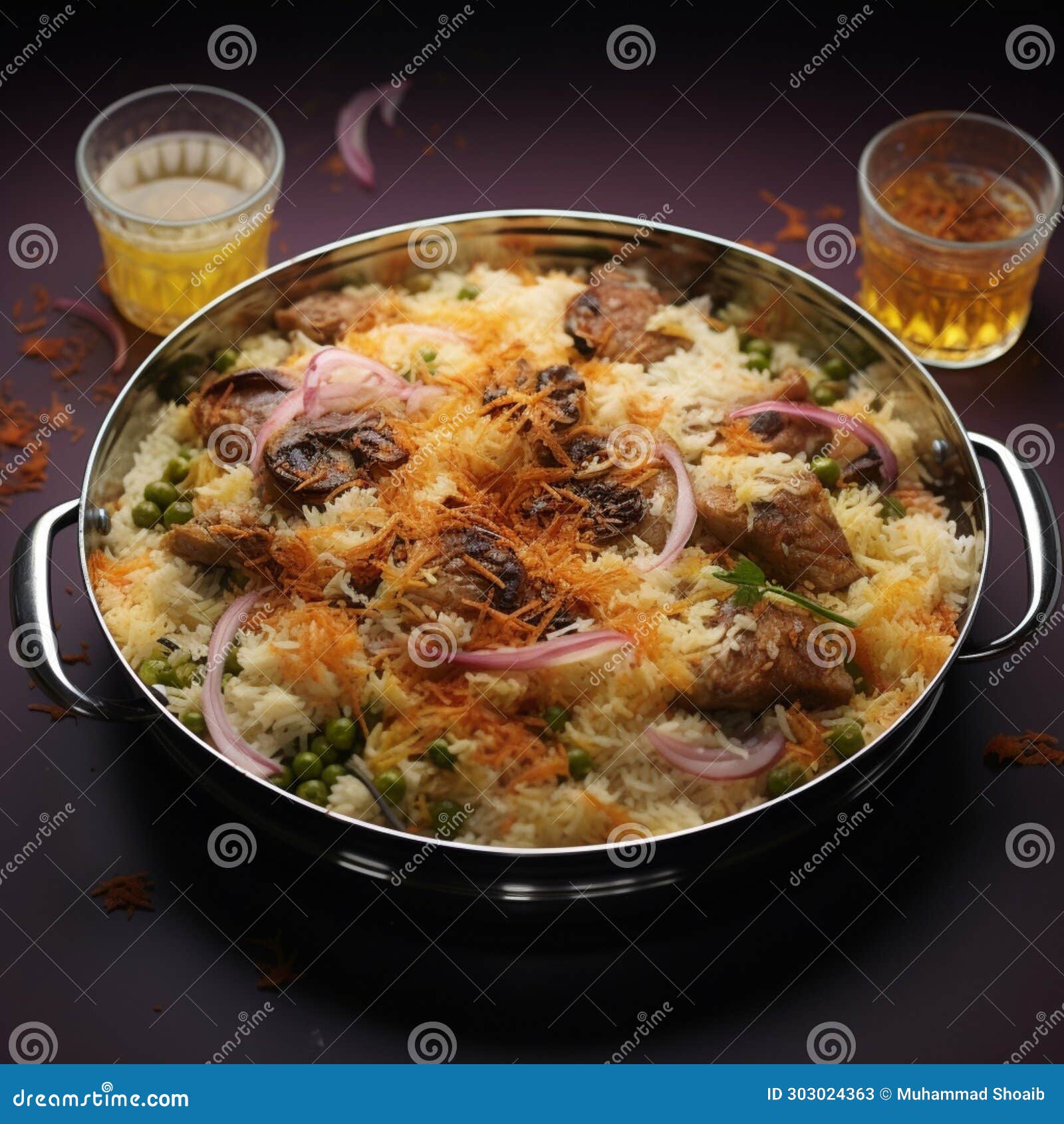 Aromatic Feast Mutton Biryani Presented Enticingly On A Table Royalty ...