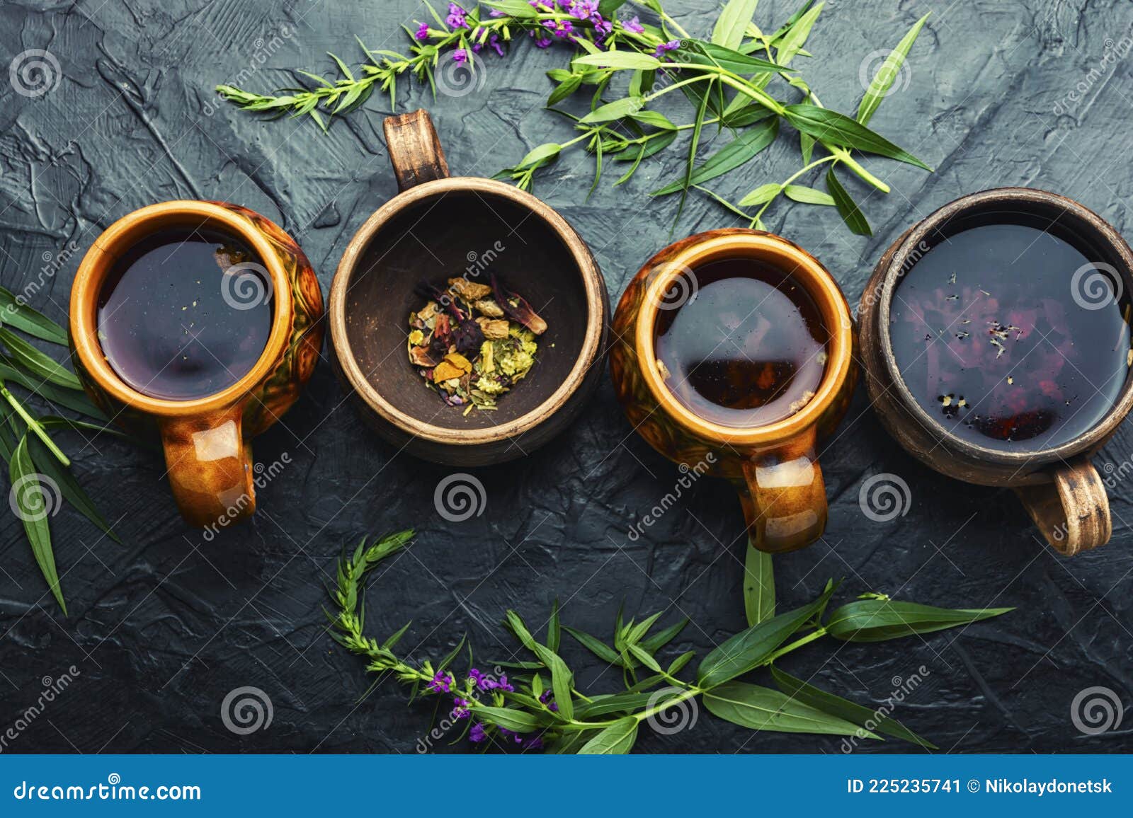Aromatic Fireweed Tea,fresh Willow Herb Stock Image - Image of blooming ...