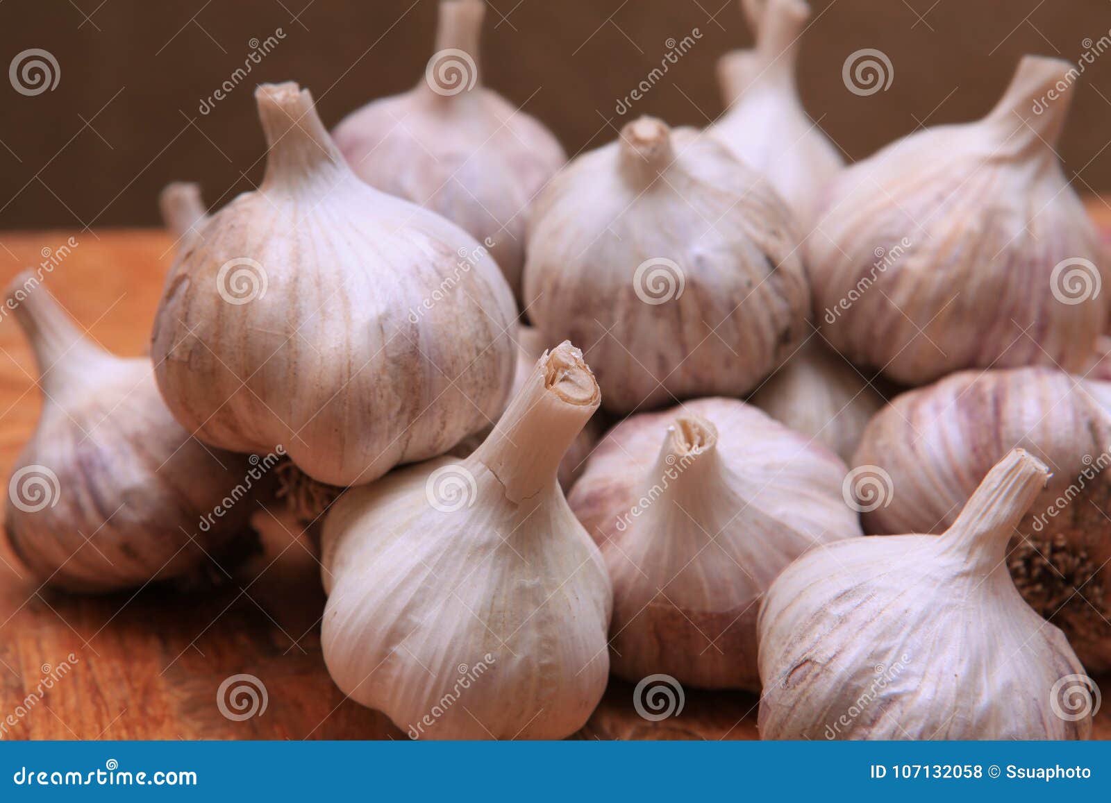 Aromatic Garlic Small Group Stock Photo - Image of knots, fresh: 107132058