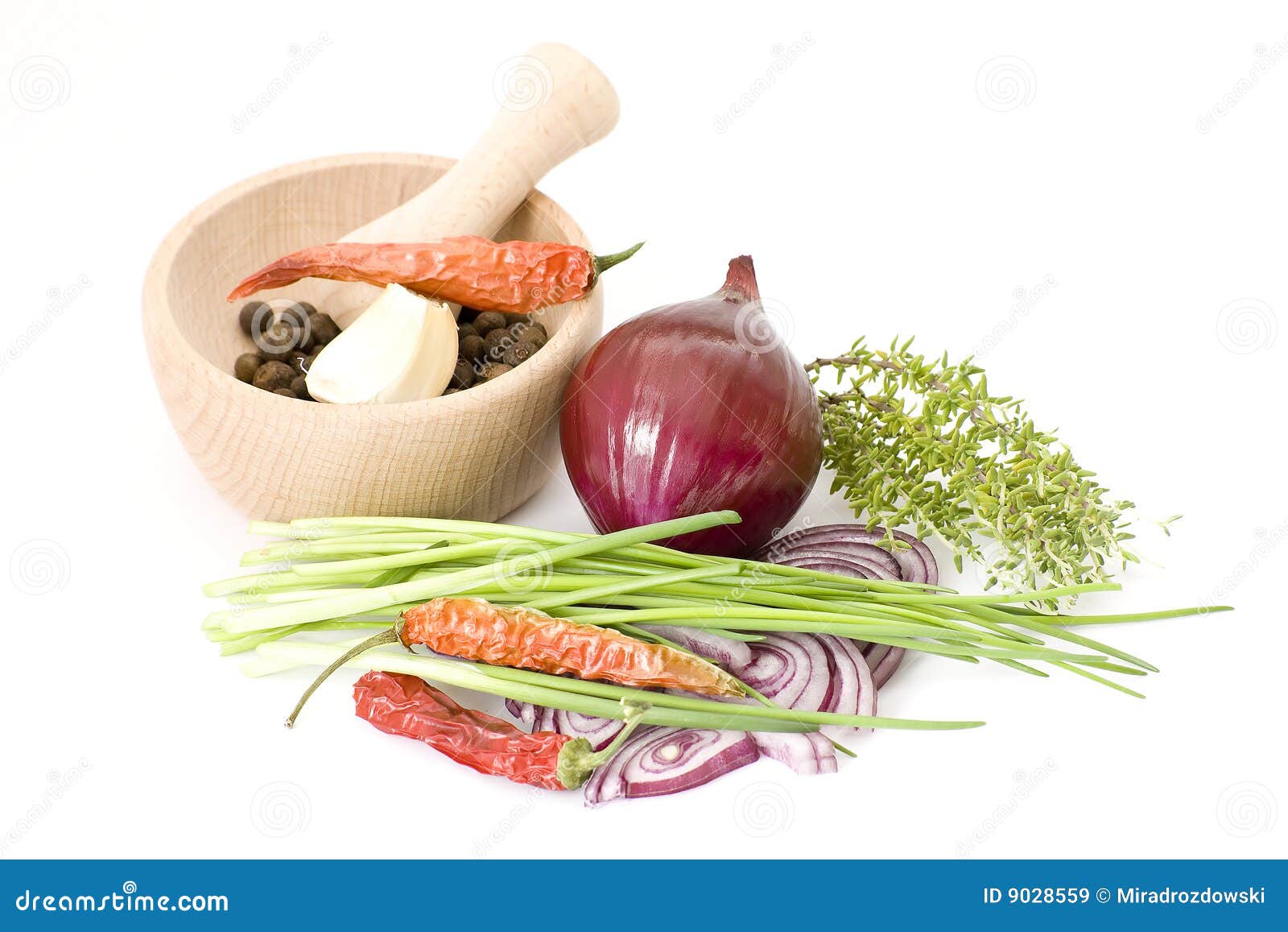 Aromatic Herbs, Onion, Garlic and Spices Stock Image - Image of fresh ...