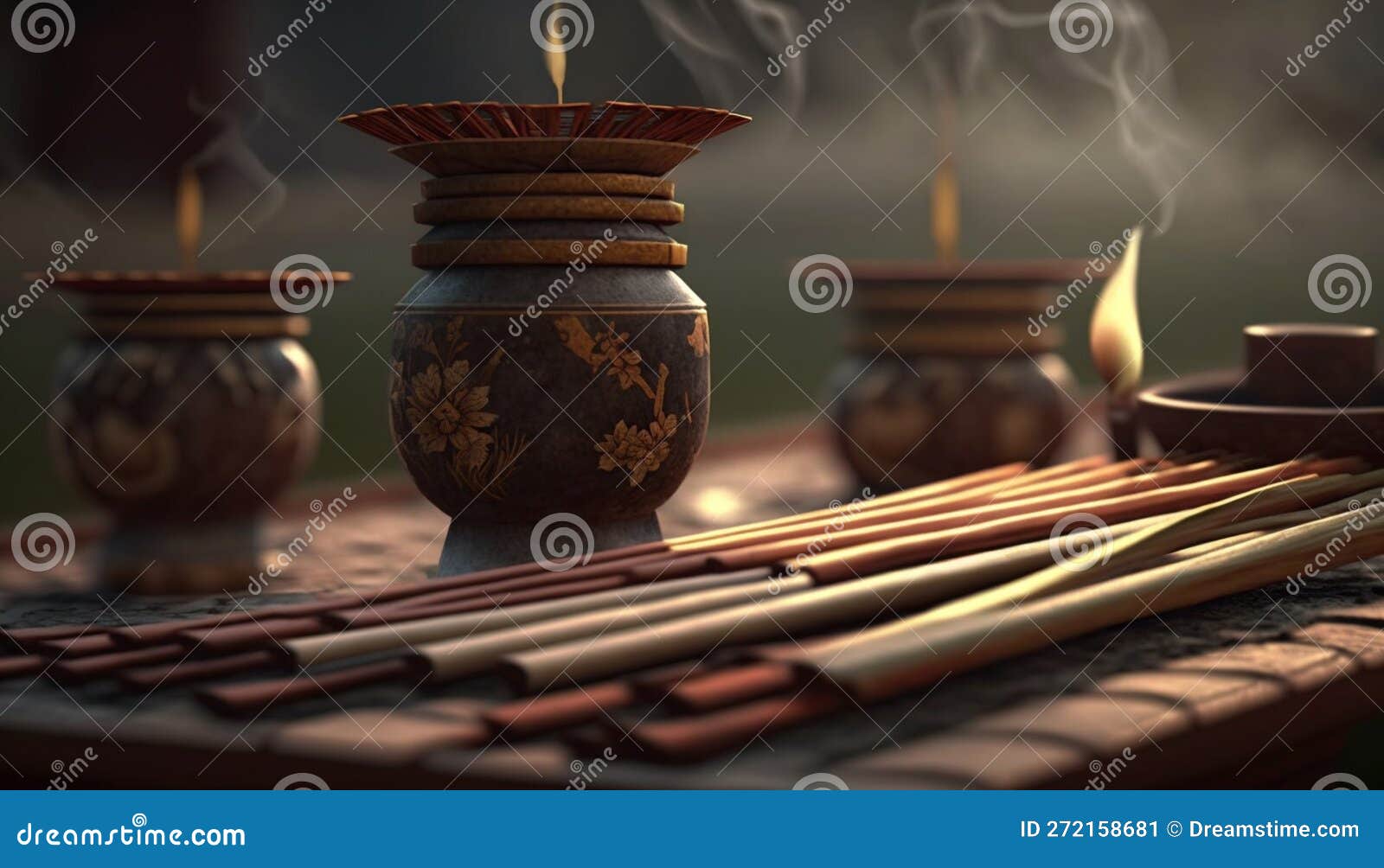 Aromatic Incense Sticks in a Traditional Chinese Setting Stock ...