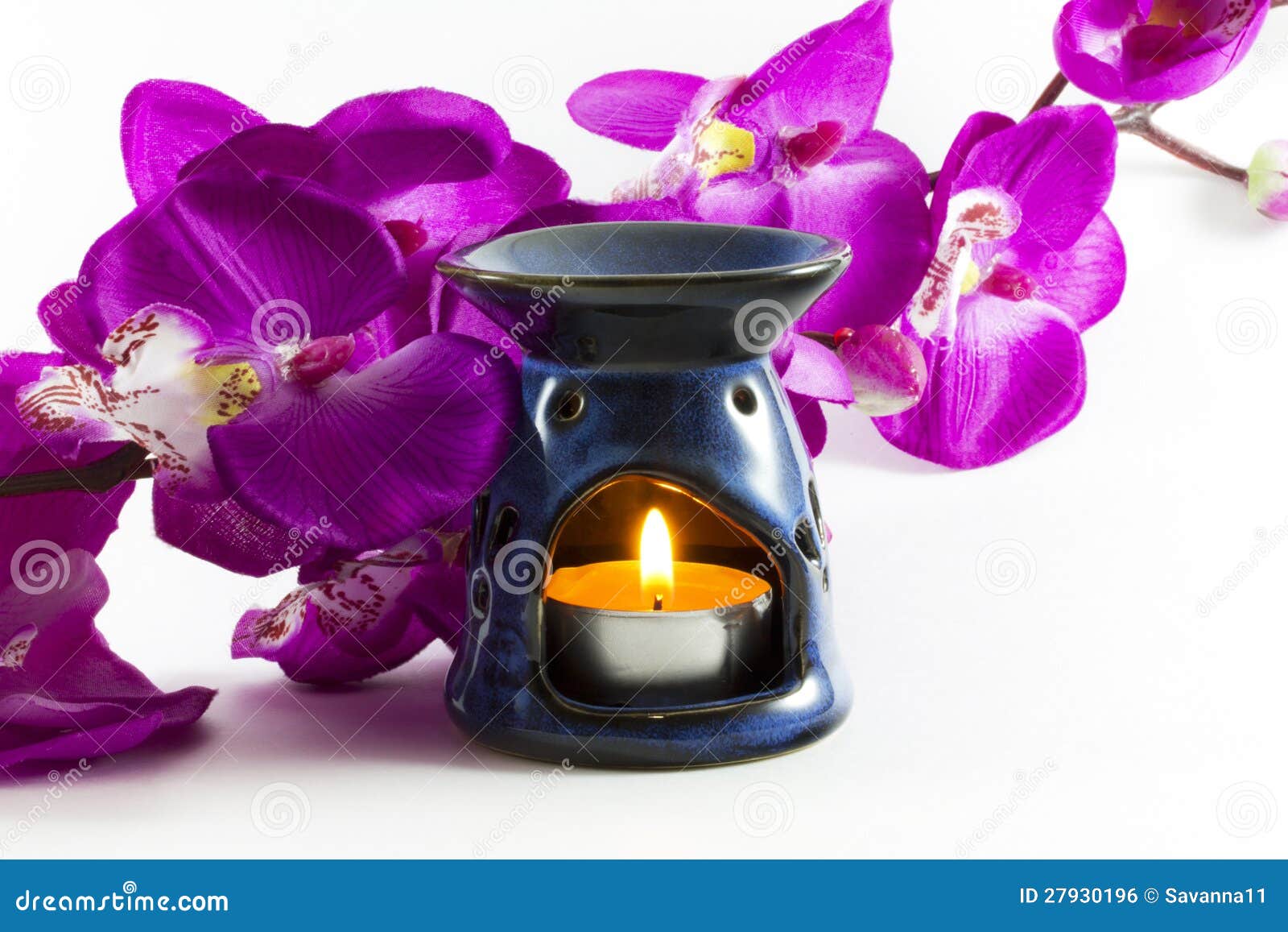 Aromatic lamp and flower stock photo. Image of gentle - 27930196