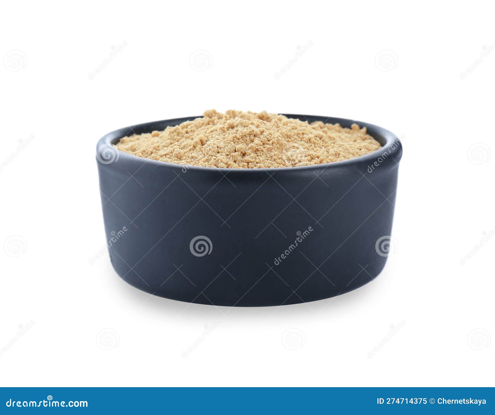 Aromatic Mustard Powder in Bowl on White Background Stock Image - Image ...