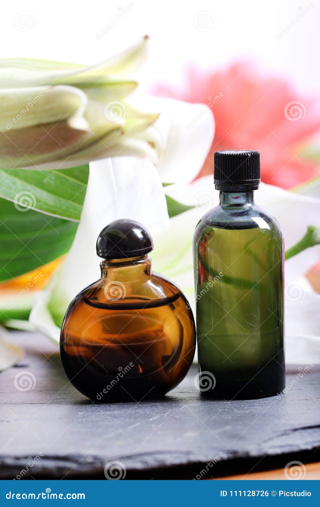 Aromatic oil bottles stock photo. Image of liquid, aromatic - 111128726